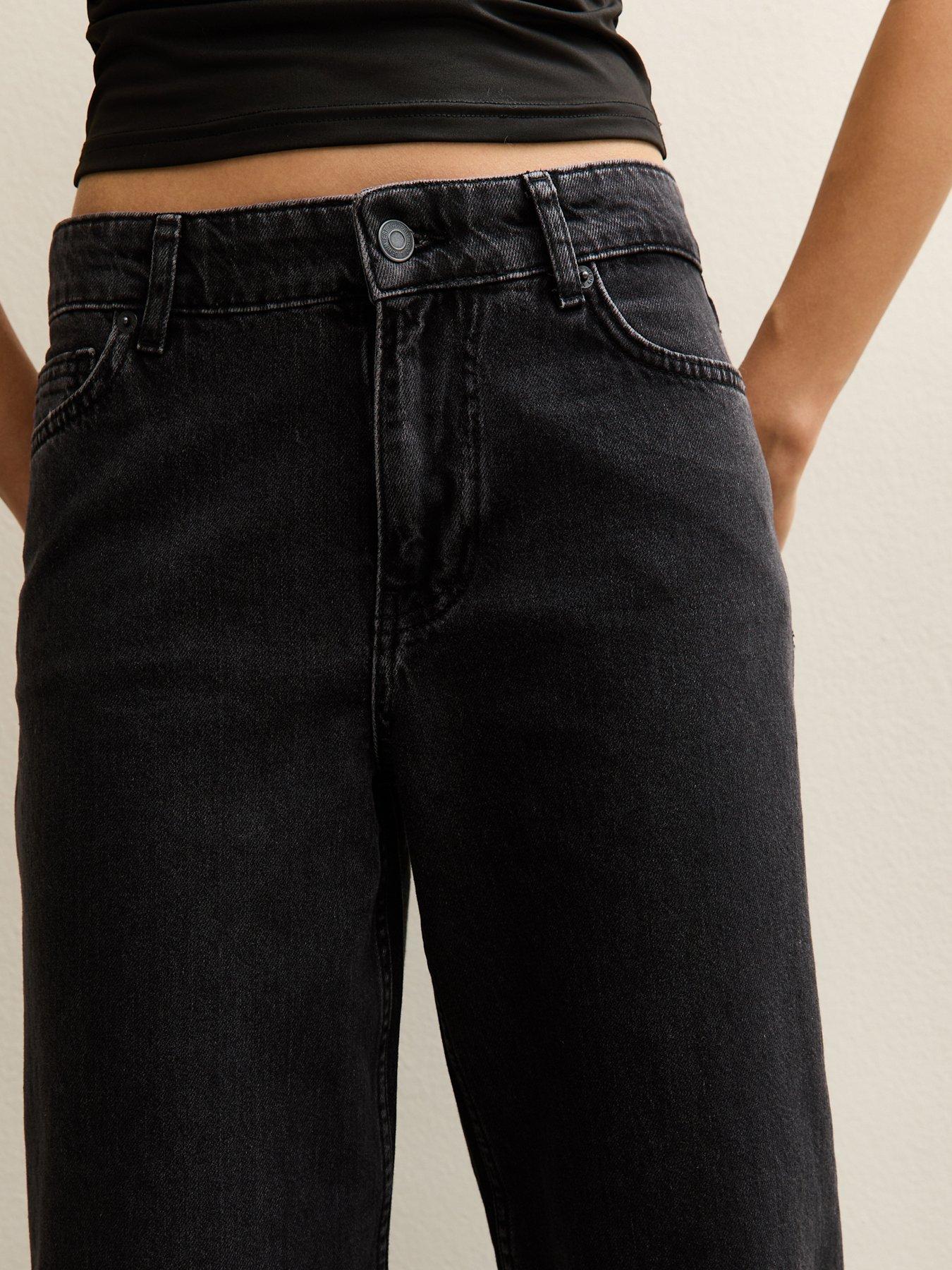 New Look Black Low Rise Wide Leg Jeans | Very