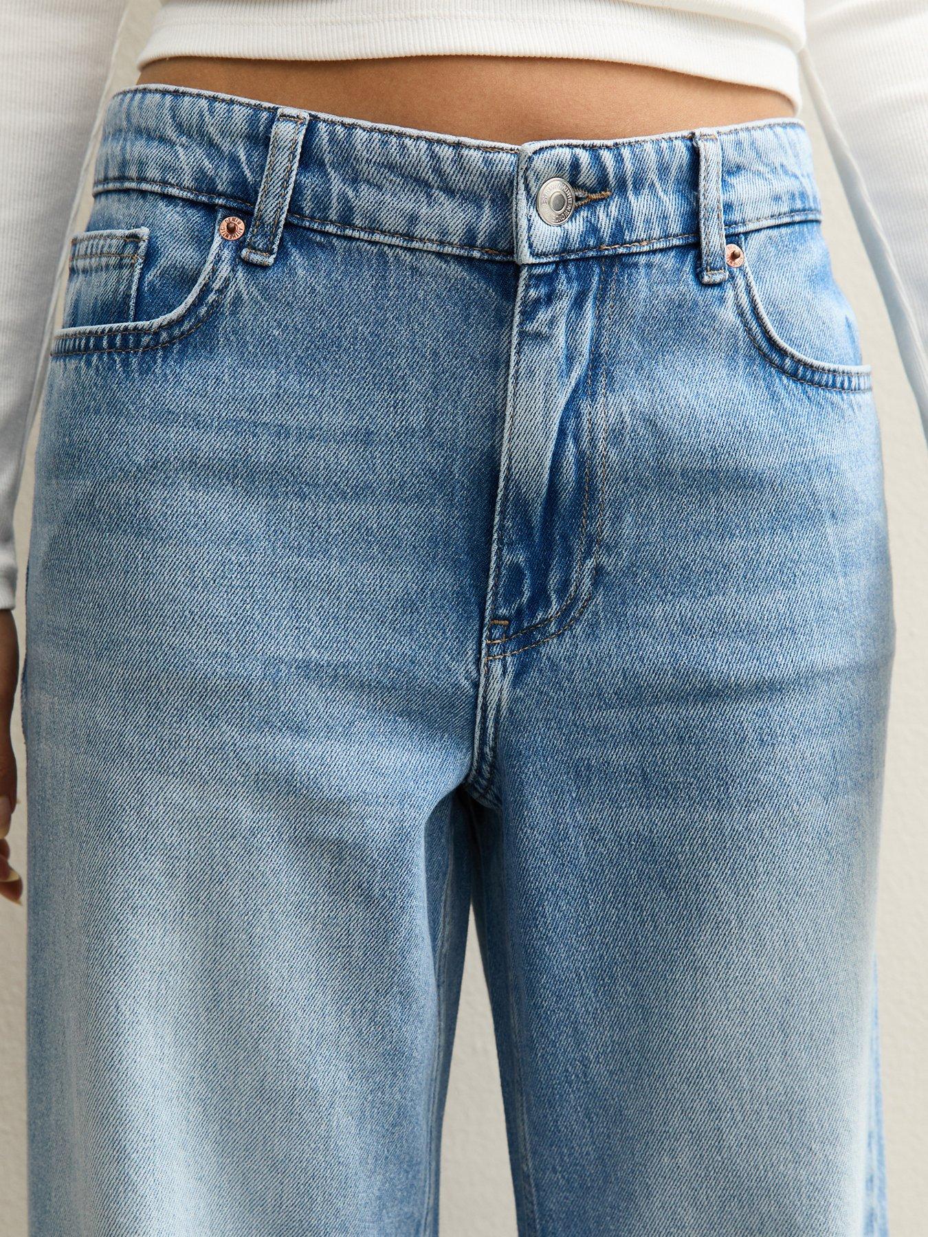 New Look Mid Blue Low Rise Wide Leg Jeans | Very