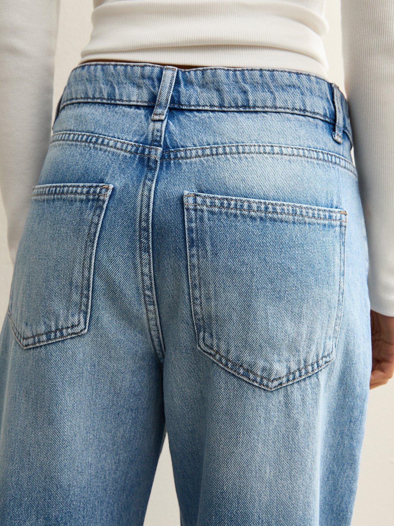 New Look Mid Blue Low Rise Wide Leg Jeans | Very