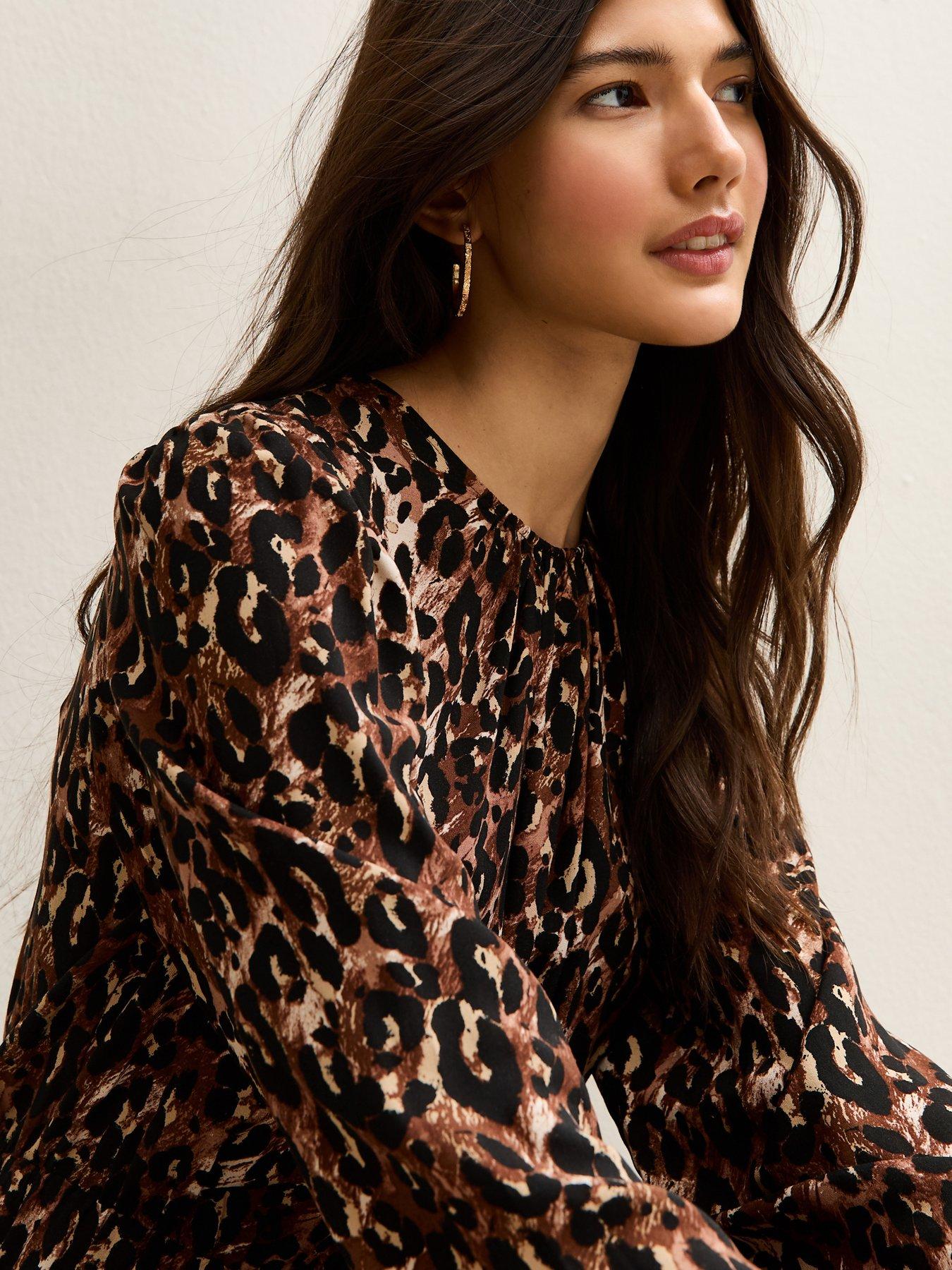 New Look Brown Animal Print Flared Hem Mini Dress | Very