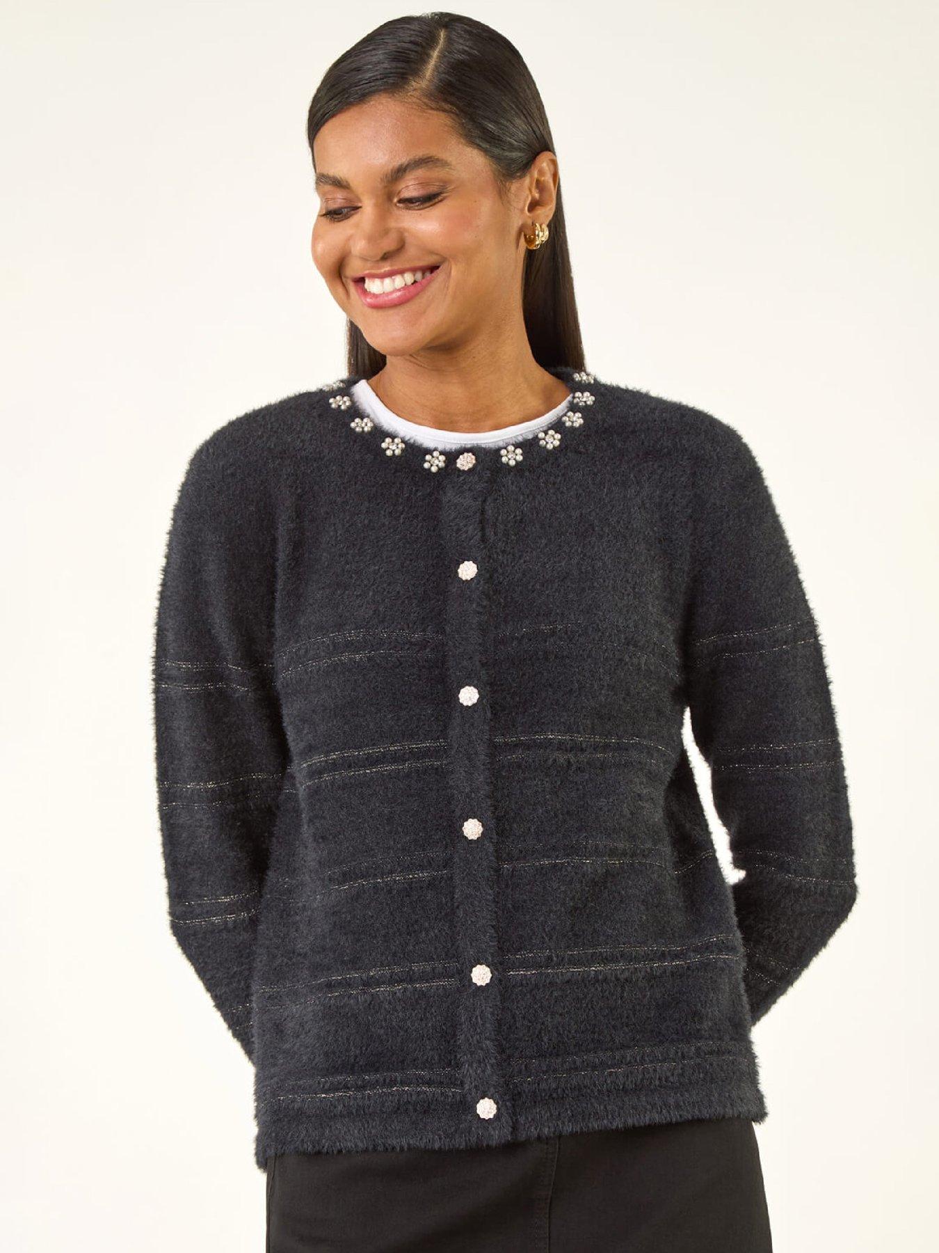 Roman Fluffy Pearl Knit Cardigan | Very