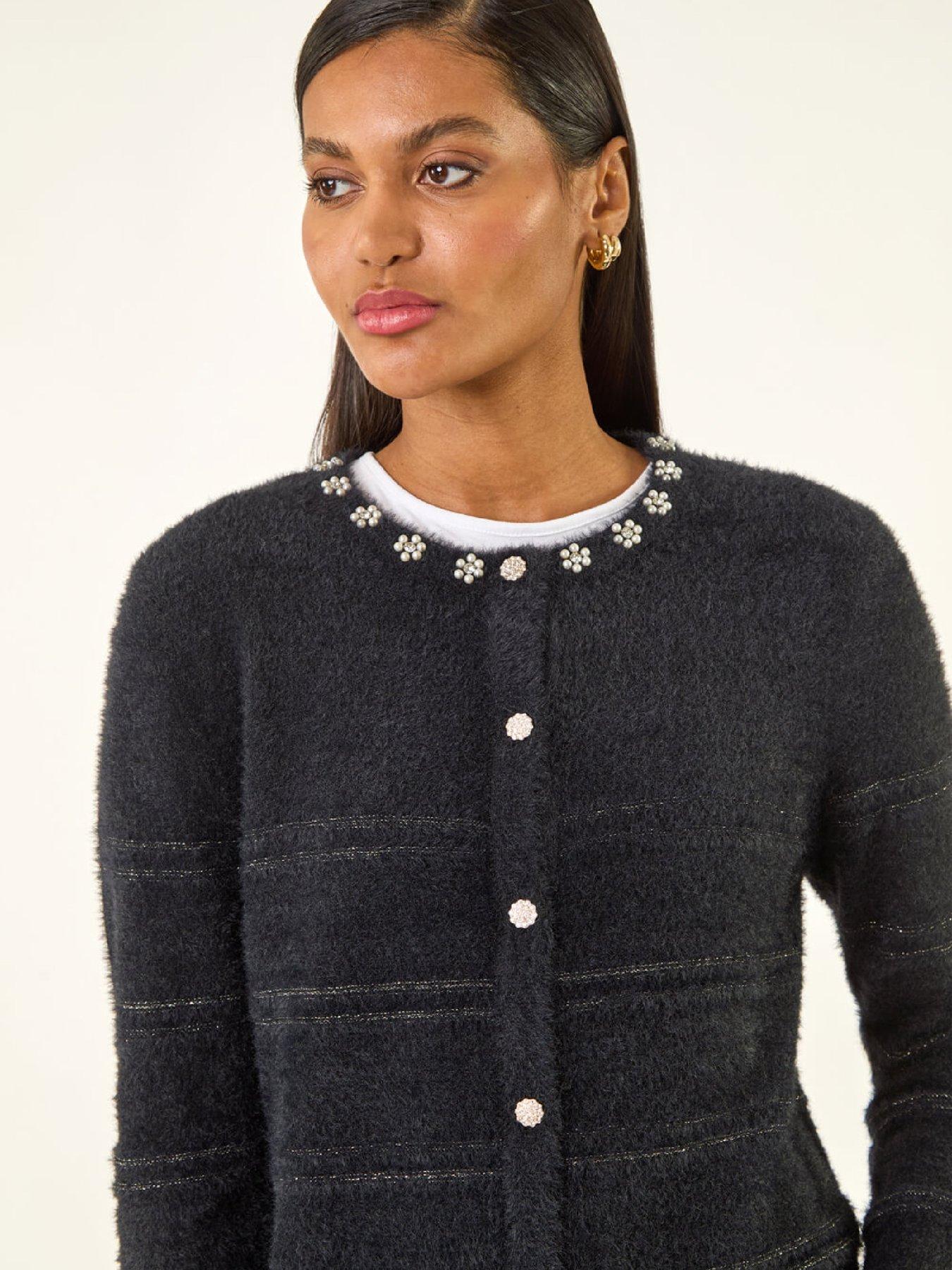 Roman Fluffy Pearl Knit Cardigan | Very