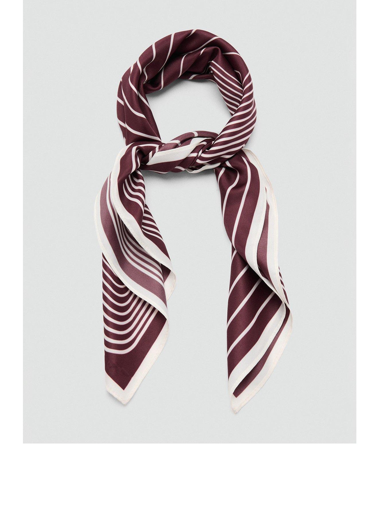 Mango Striped Burgundy Scarf | Very