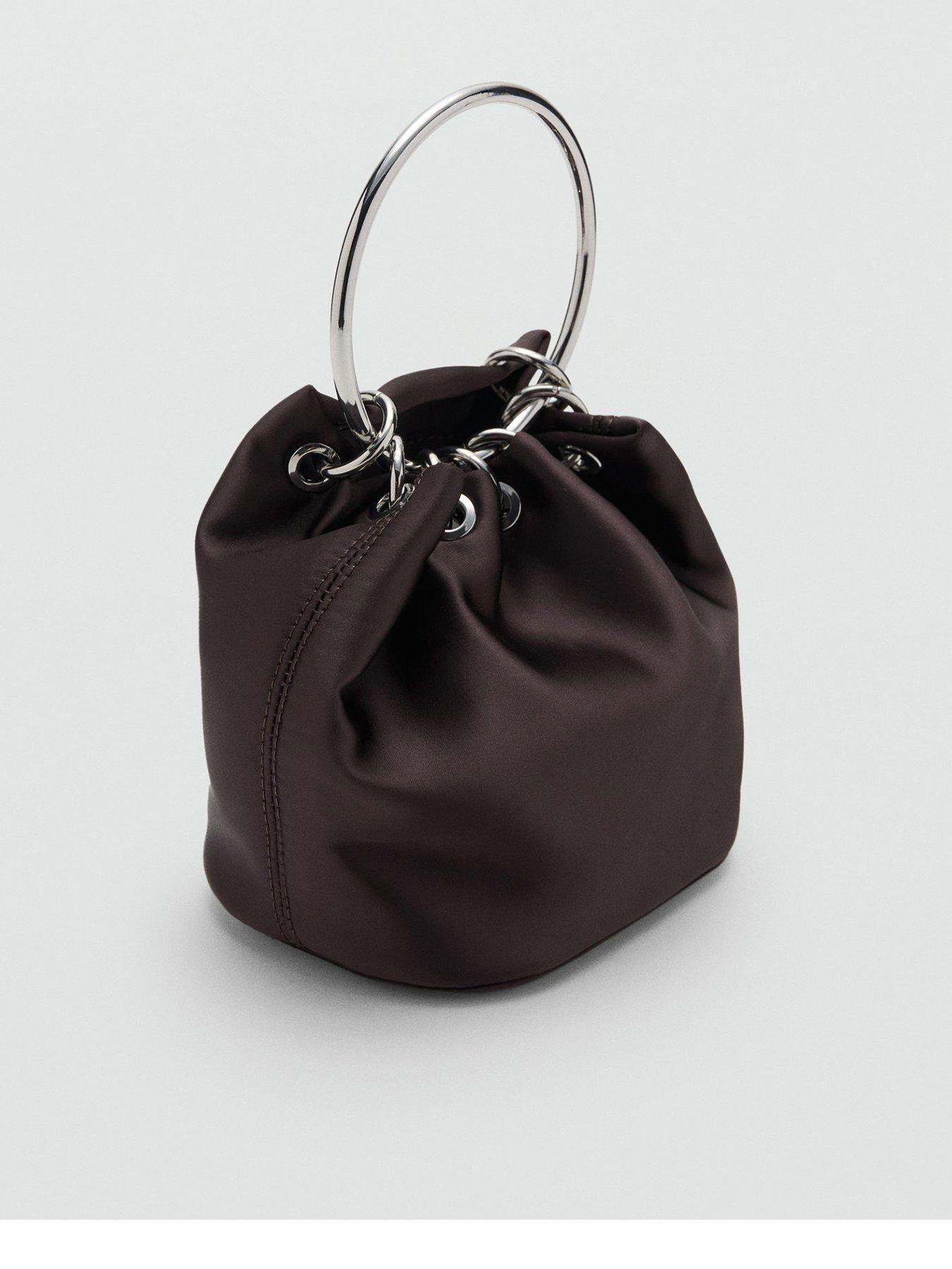 Mango Handbag with Metal Handle - Brown | Very