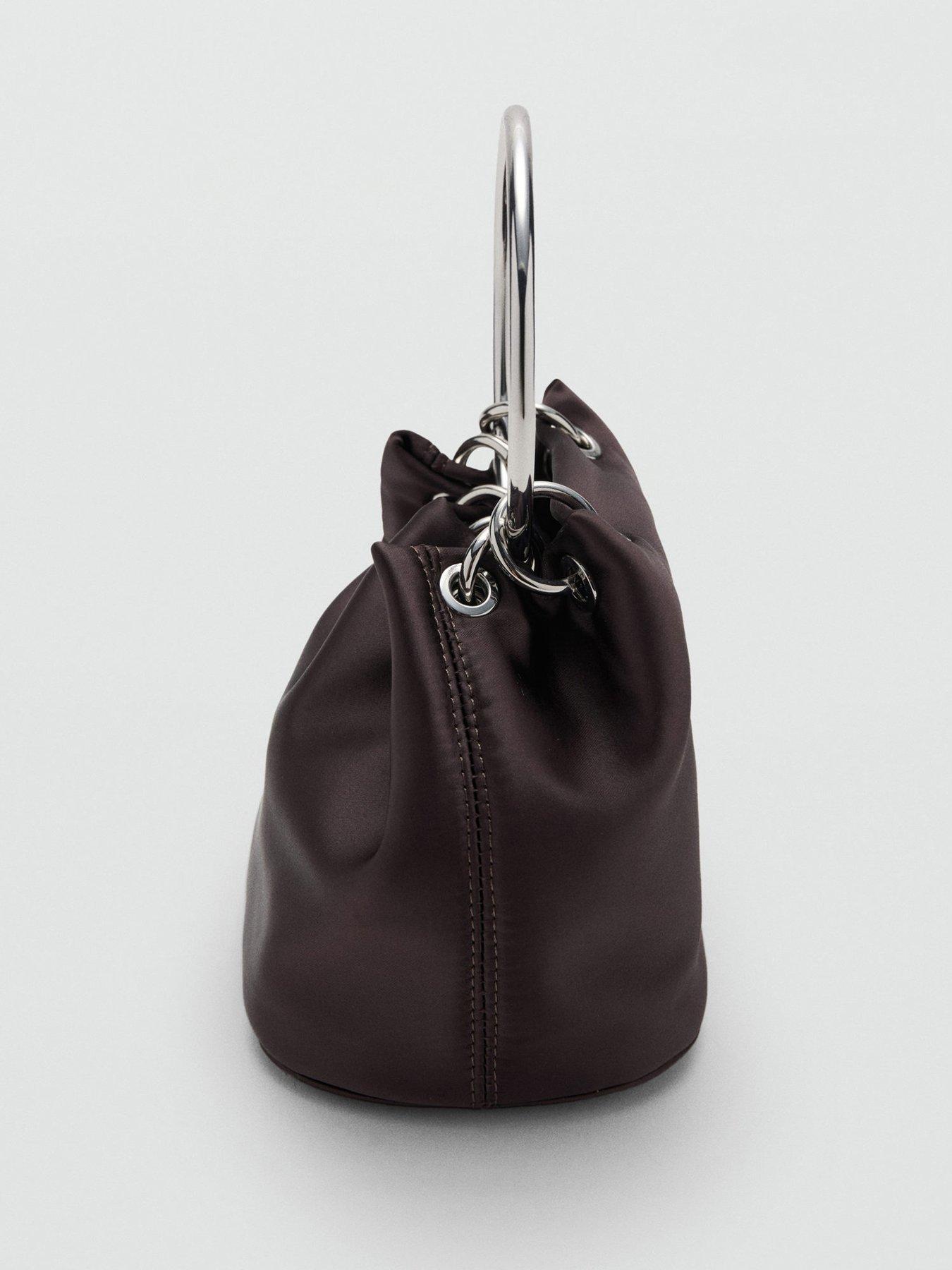 Mango Handbag with Metal Handle - Brown | Very