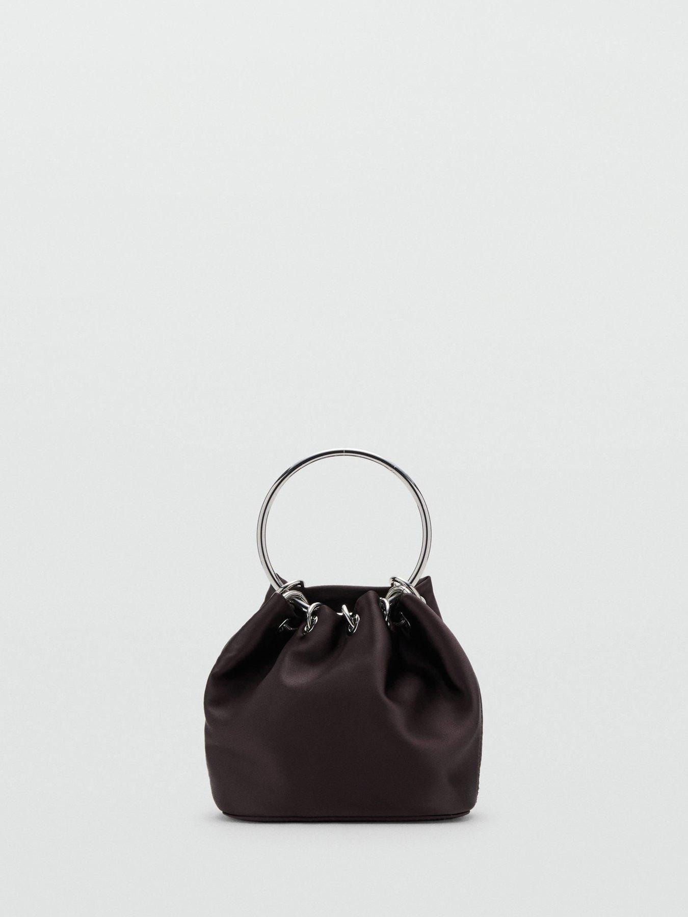 Mango Handbag with Metal Handle - Brown | Very