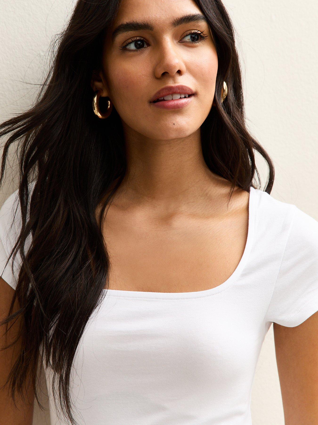 New Look White Square Neck T-shirt | Very