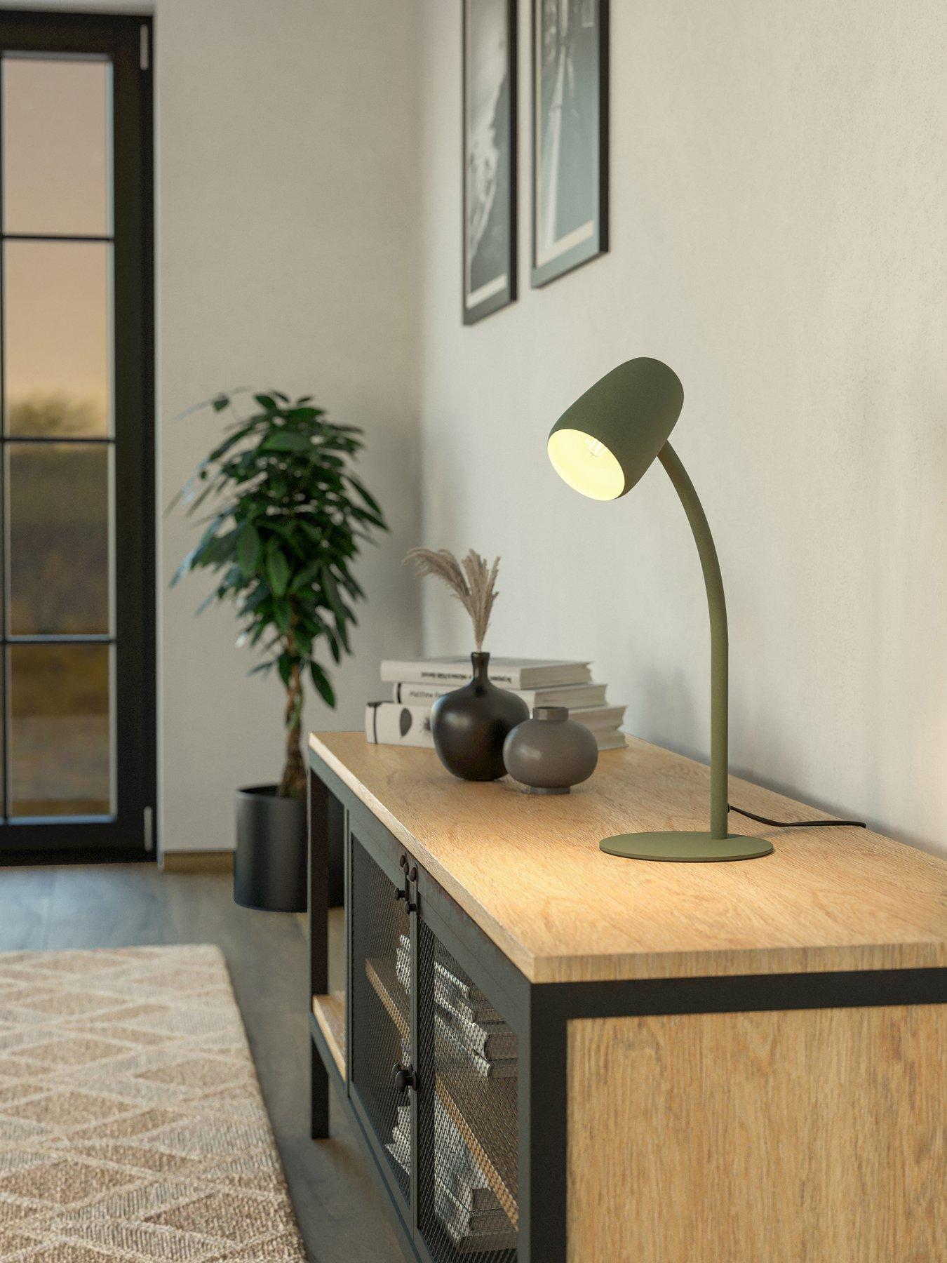 Eglo Carlo Modern Steel Flexible Desk Lamp, Green | Very