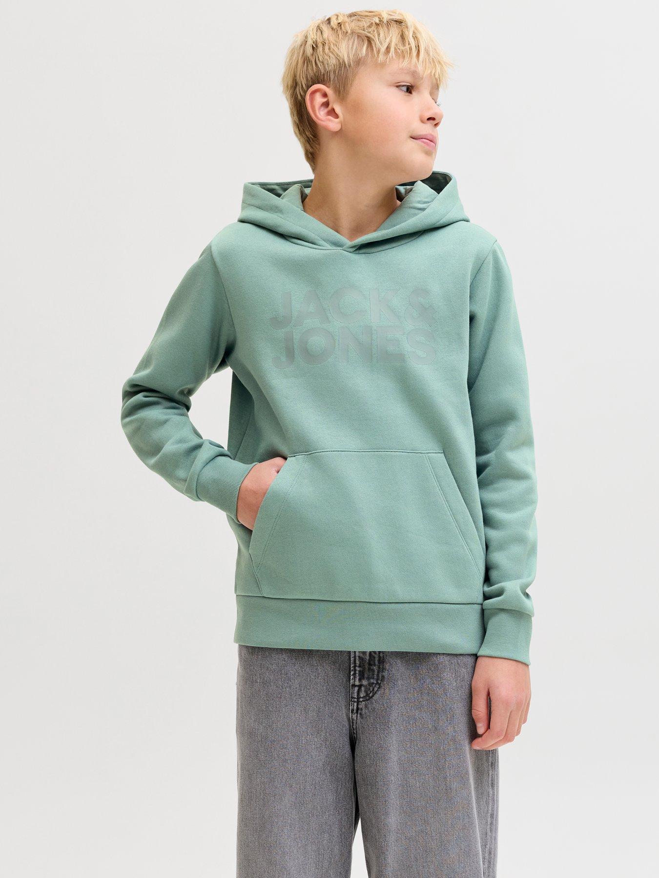 Jack & Jones Junior Boys Corp Logo Hoody - Light Green | Very