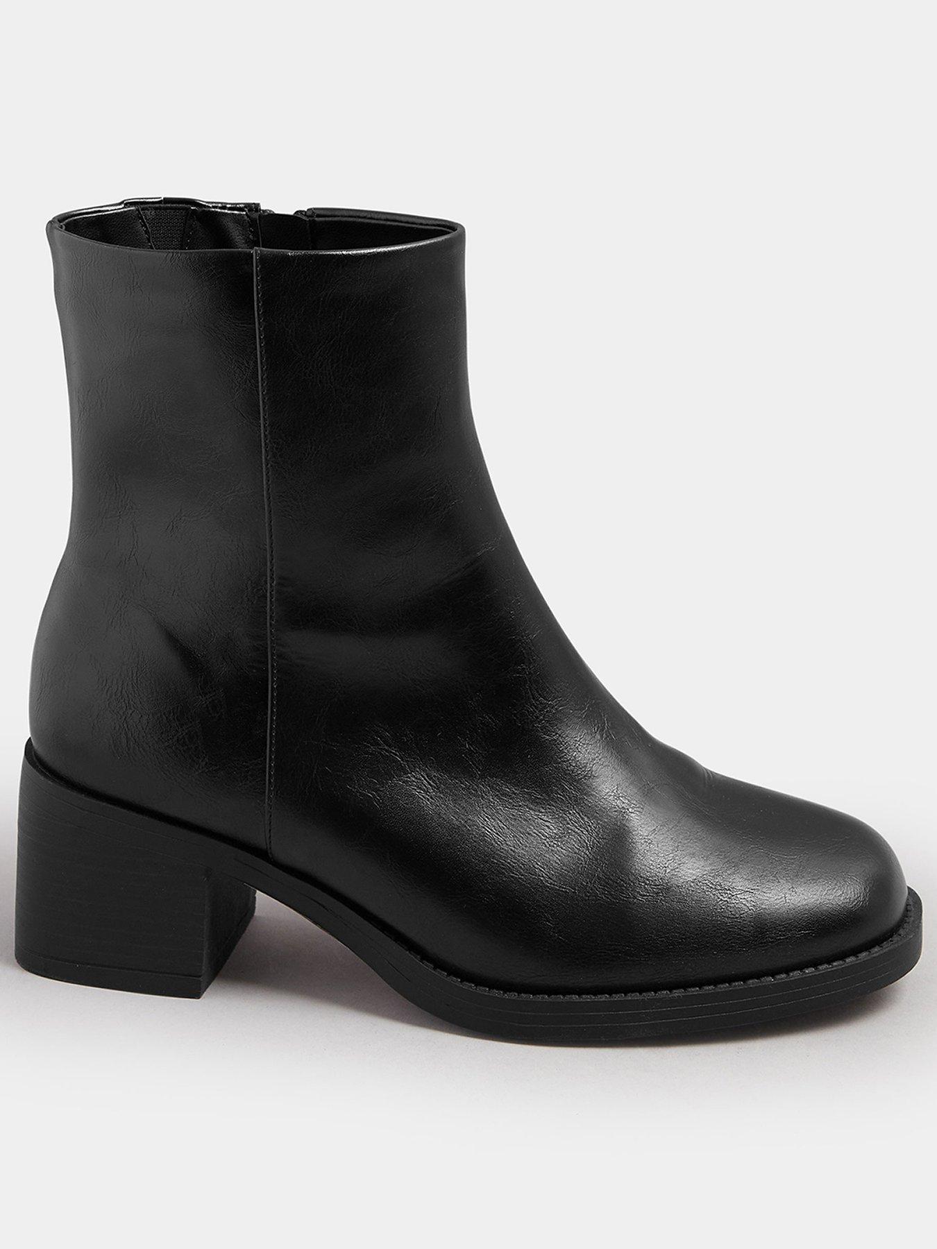 Yours Wide Fit Square Ankle Boot - Black | Very