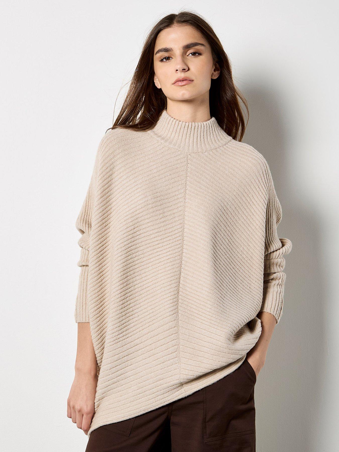 Apricot Chevron High Low Mock Neck Jumper | Very