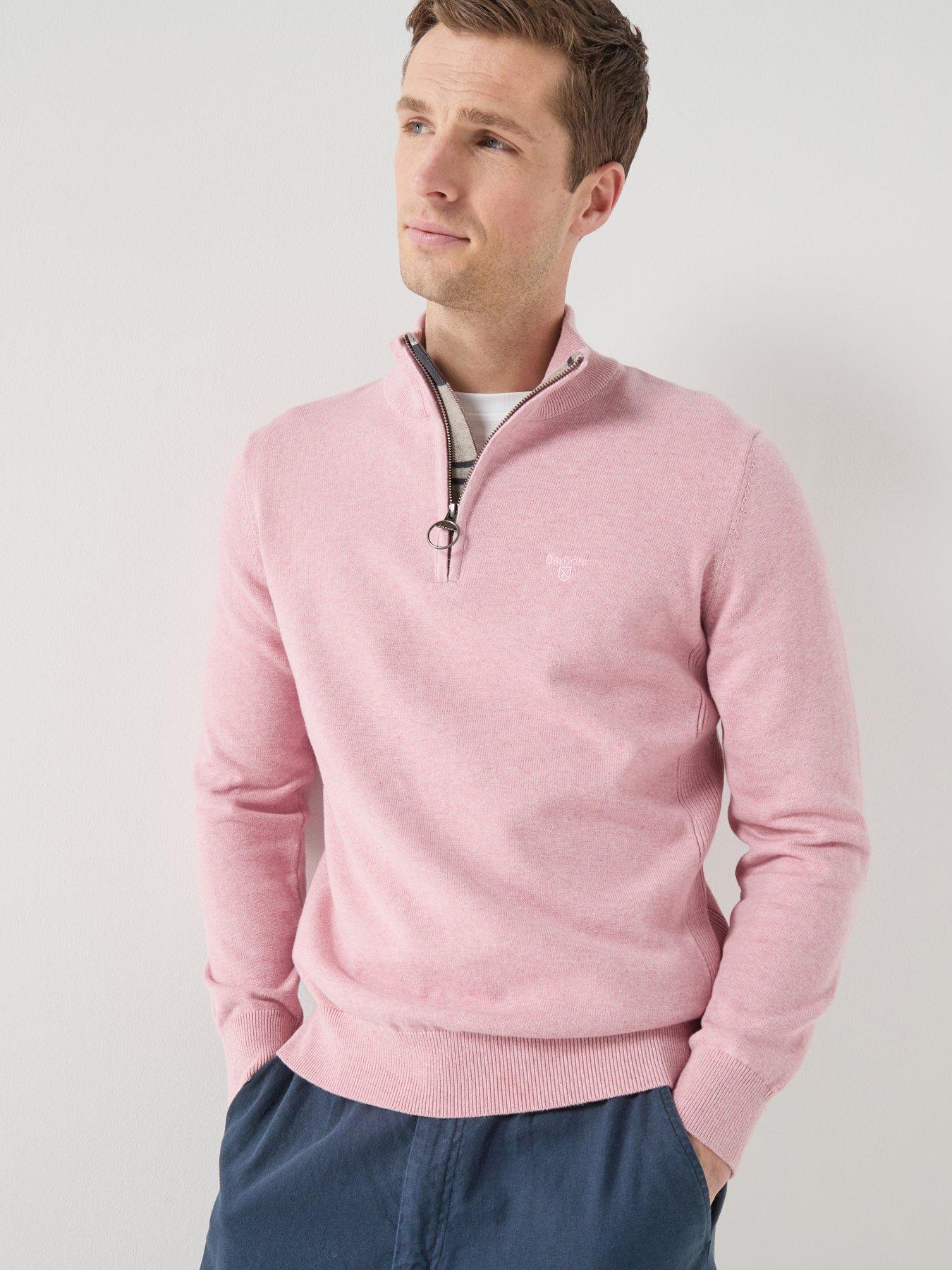 Barbour Cotton Half Zip Knitted Jumper - Pink | Very