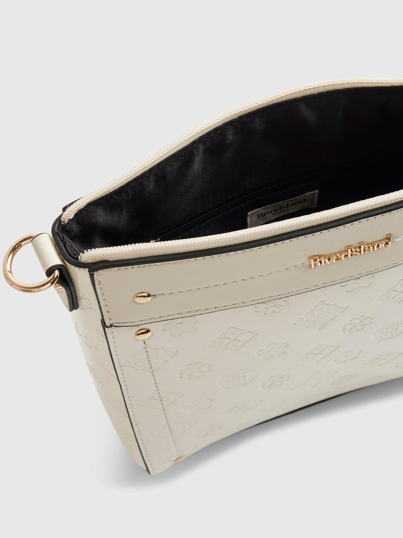 River Island Monogram Emboss Messenger Bag - Cream | Very