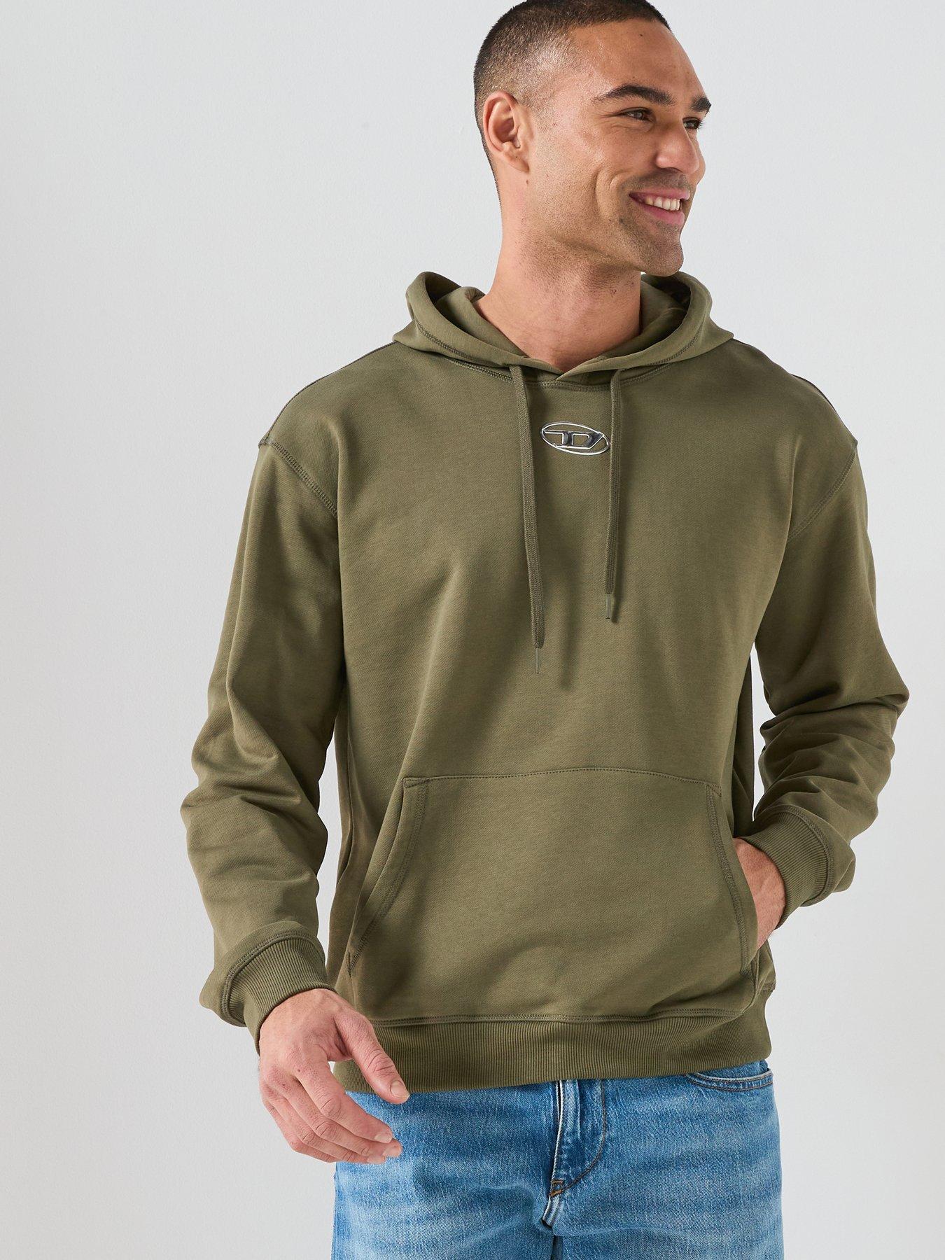 Diesel D Oval Overhead Hoodie - Khaki | Very