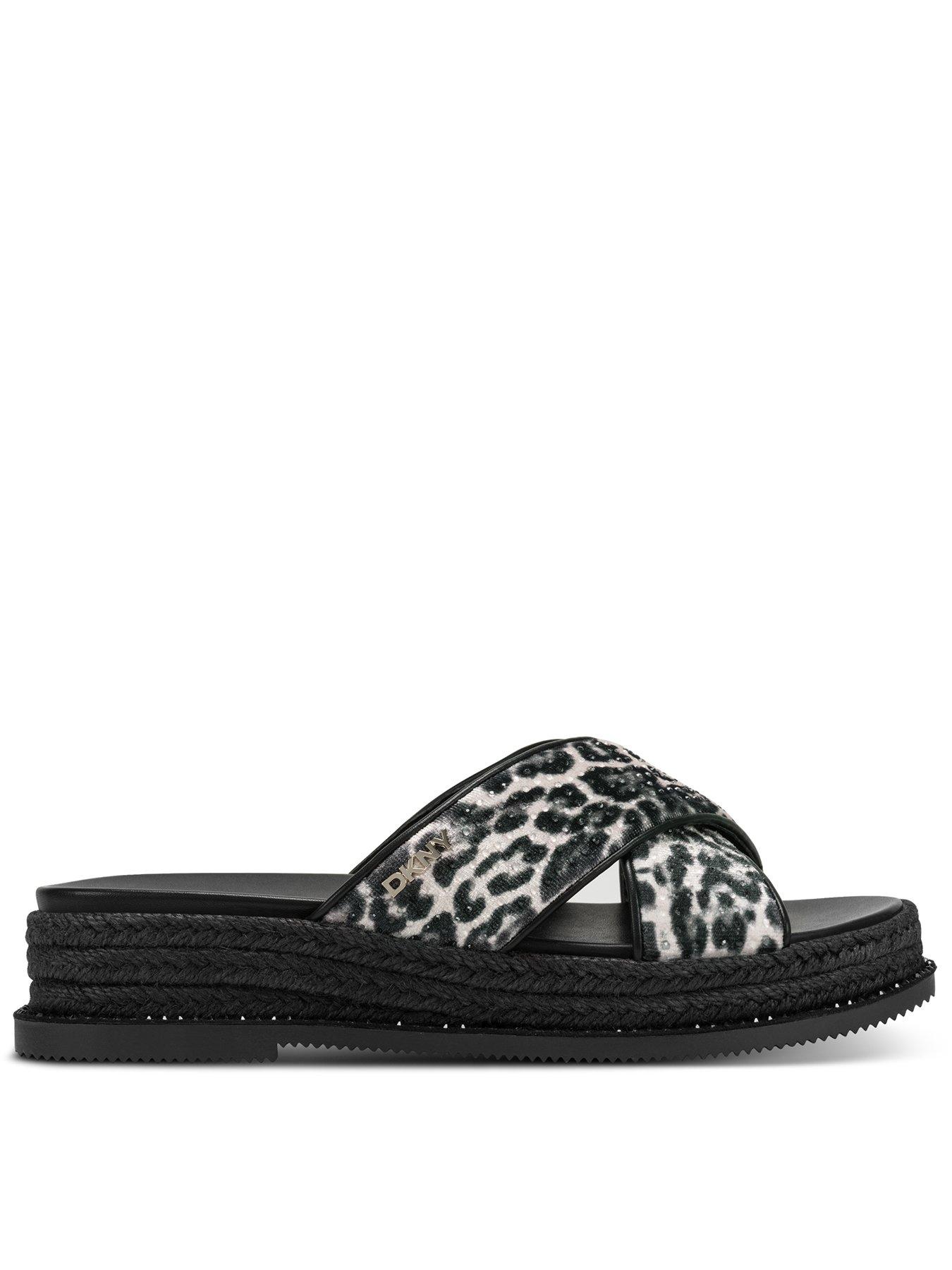 DKNY Berris - X Band Wedge Espadrille 40mm - Black | Very