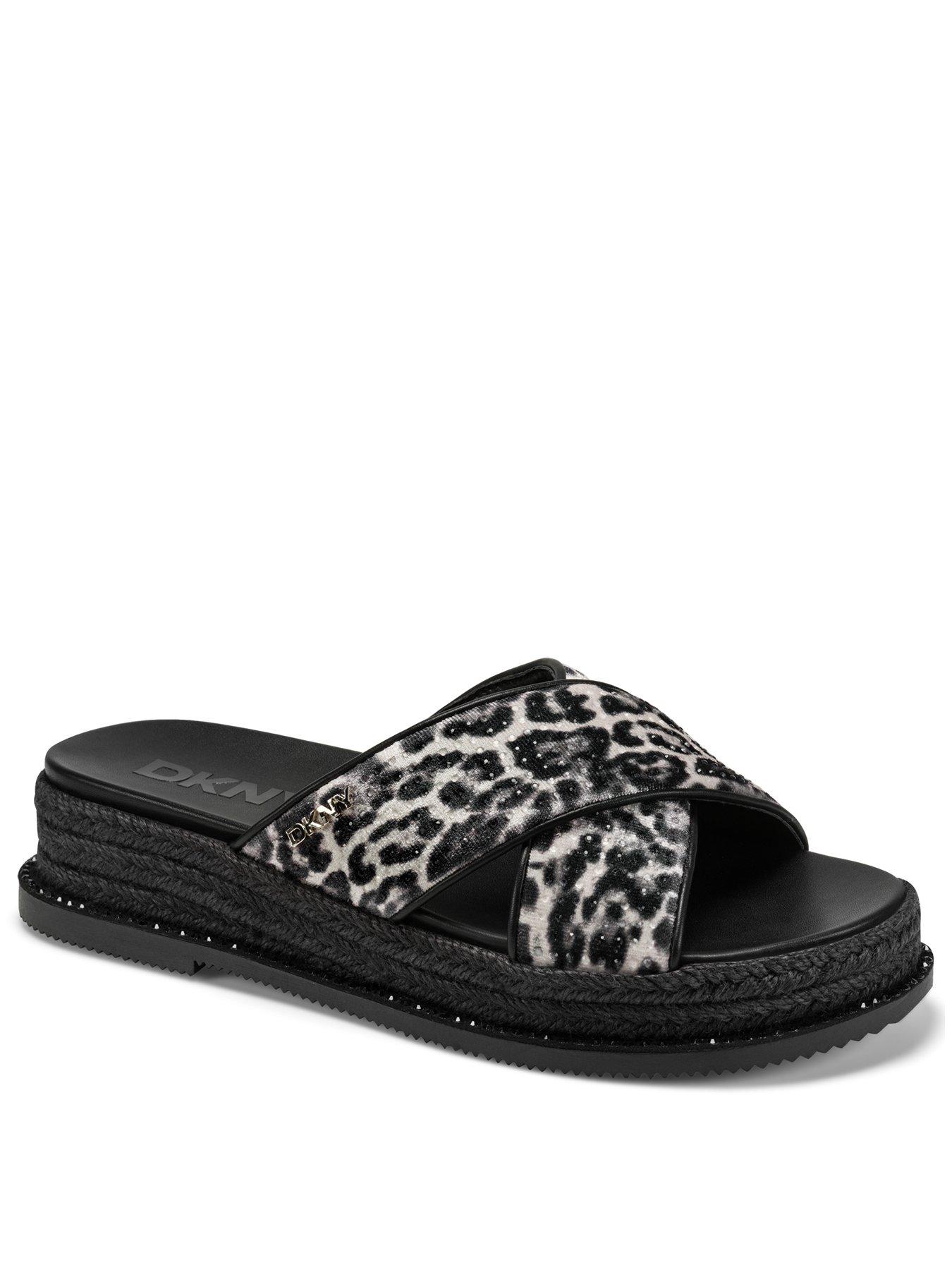 DKNY Berris - X Band Wedge Espadrille 40mm - Black | Very