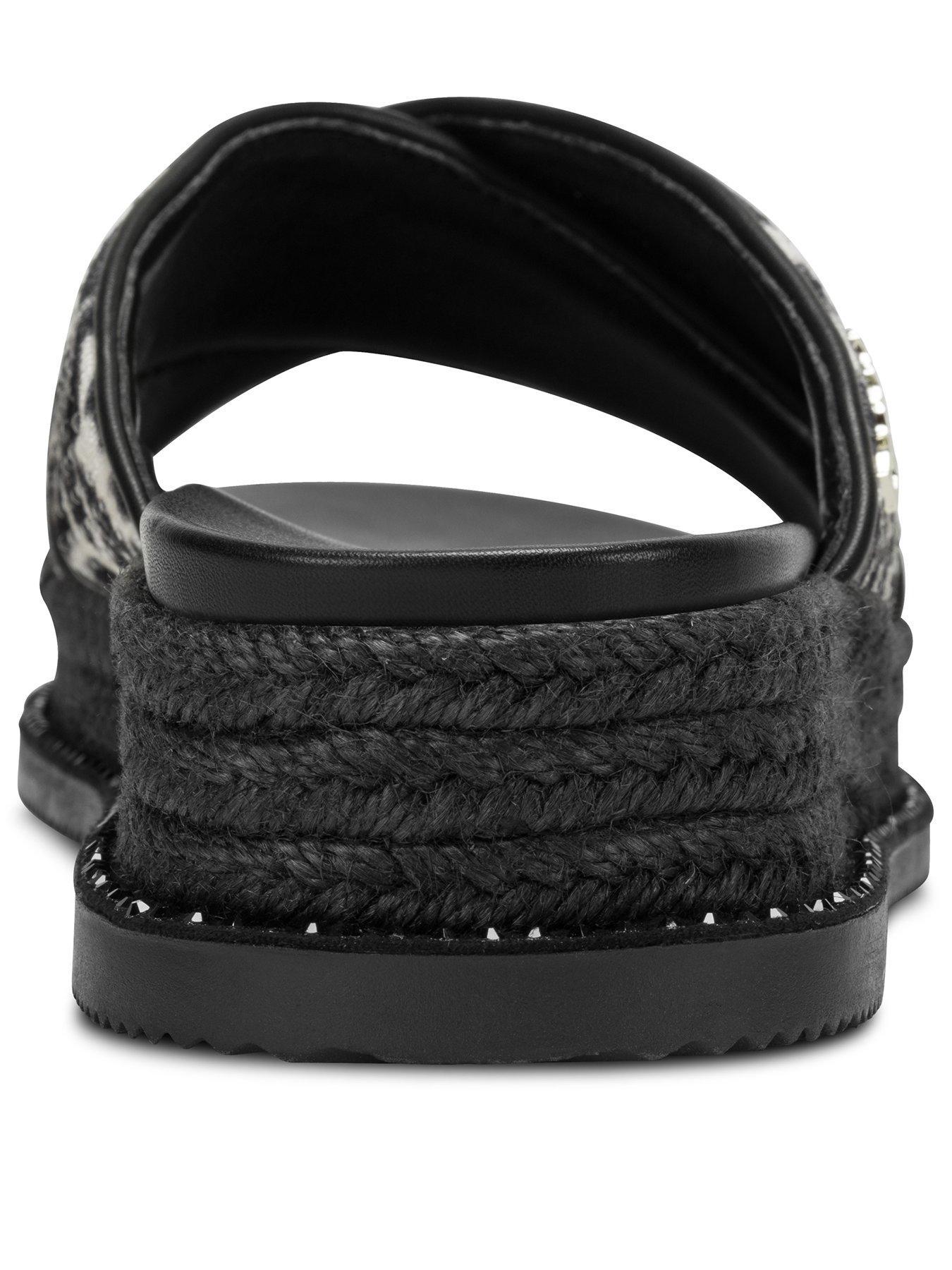 DKNY Berris - X Band Wedge Espadrille 40mm - Black | Very