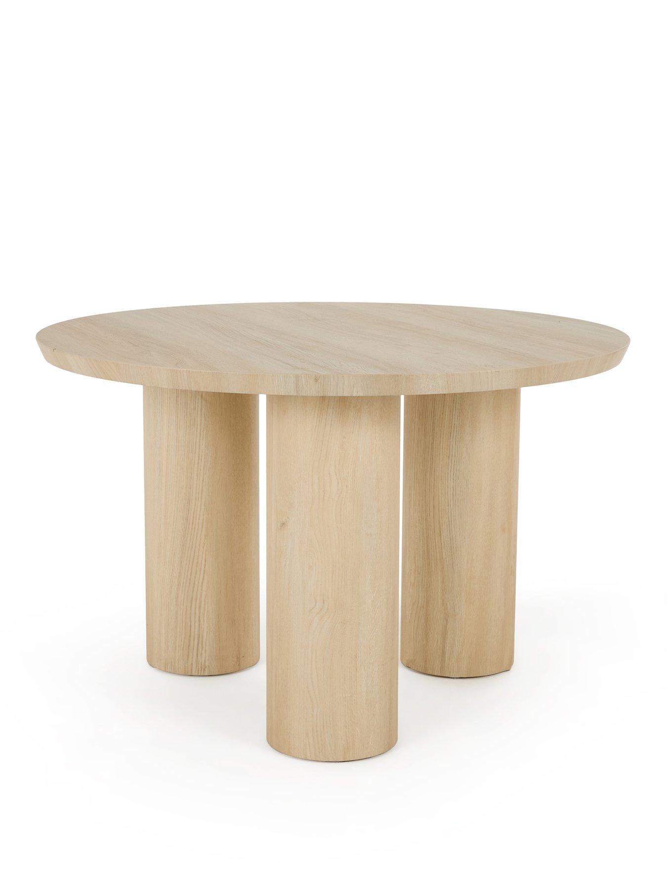 The Very Collection Arley 120 cm Round Dining Table - White Wash Oak ...