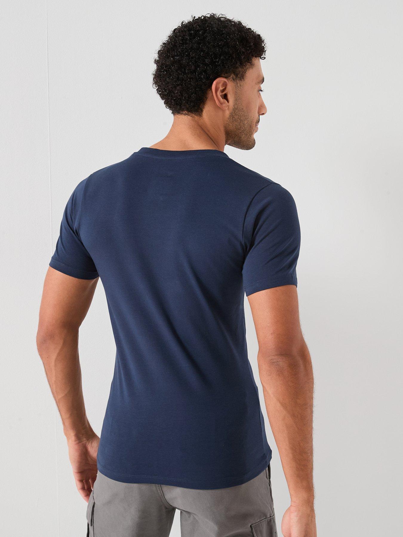 Jack & Jones Short Sleeve Muscle T-Shirt - Navy | Very