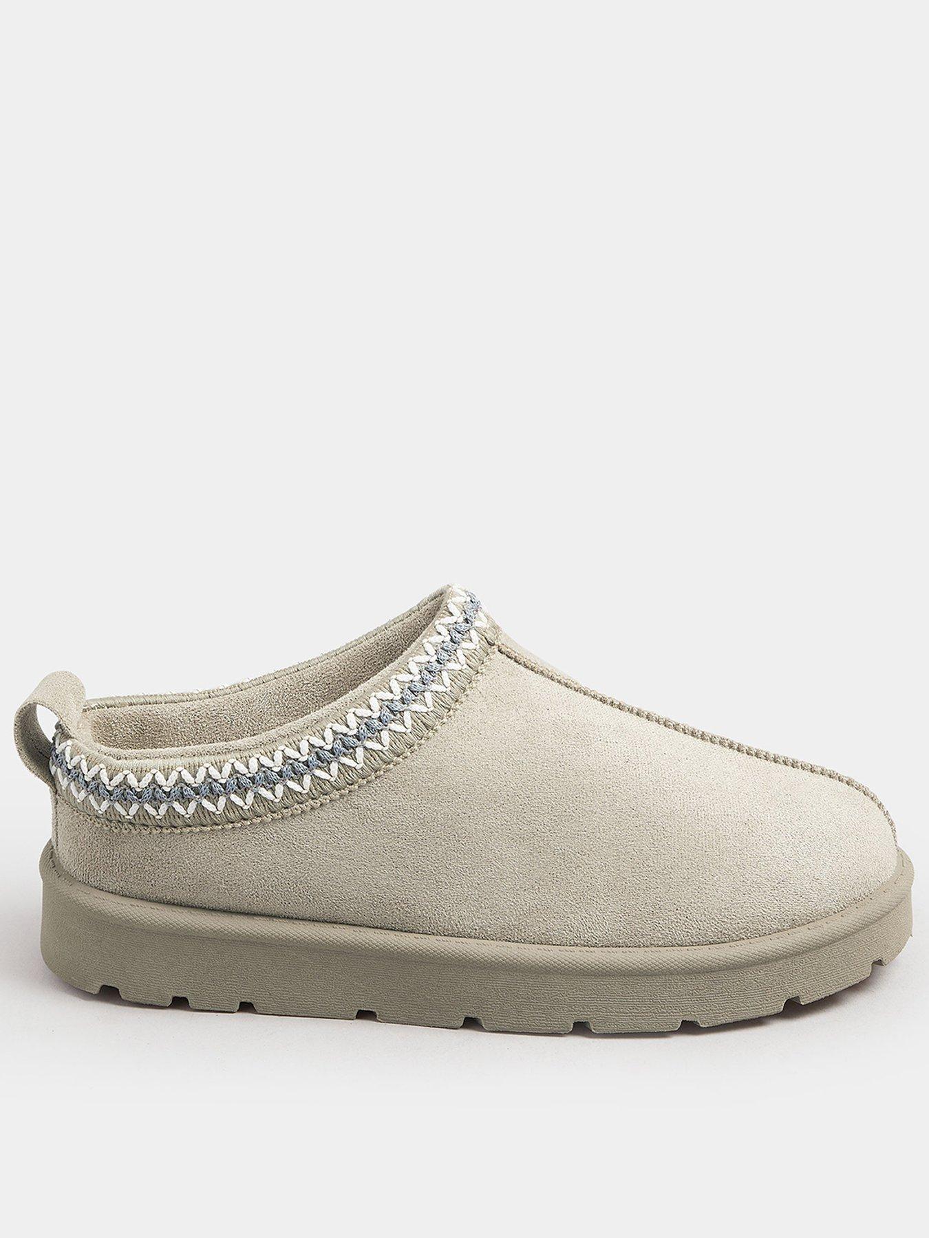 Long Tall Sally Standard Fit Faux Suede Embroidered Mule - Grey | Very