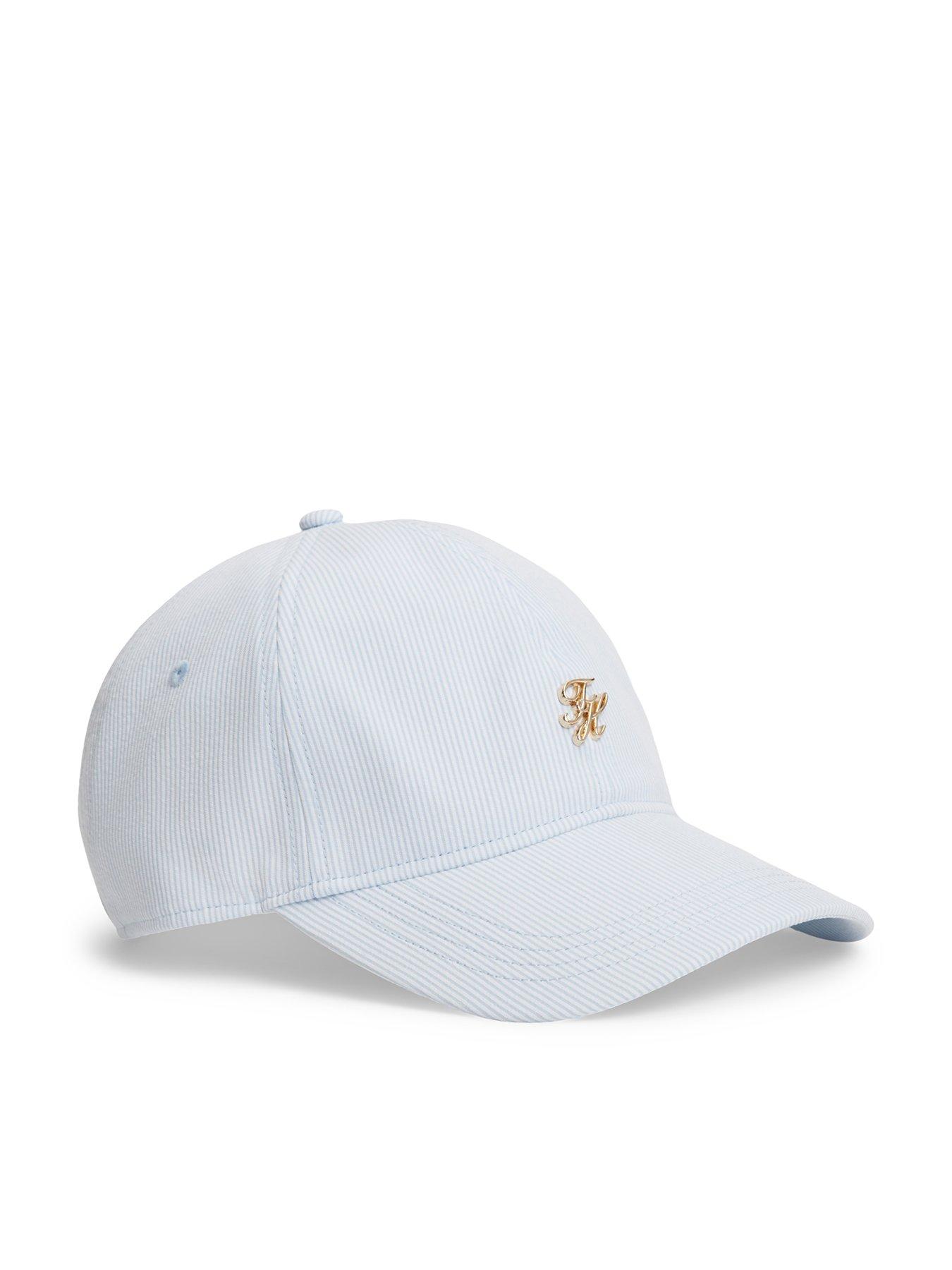 Tommy Hilfiger Stripe Seersucker Logo Plaque Baseball Cap - Well Water ...