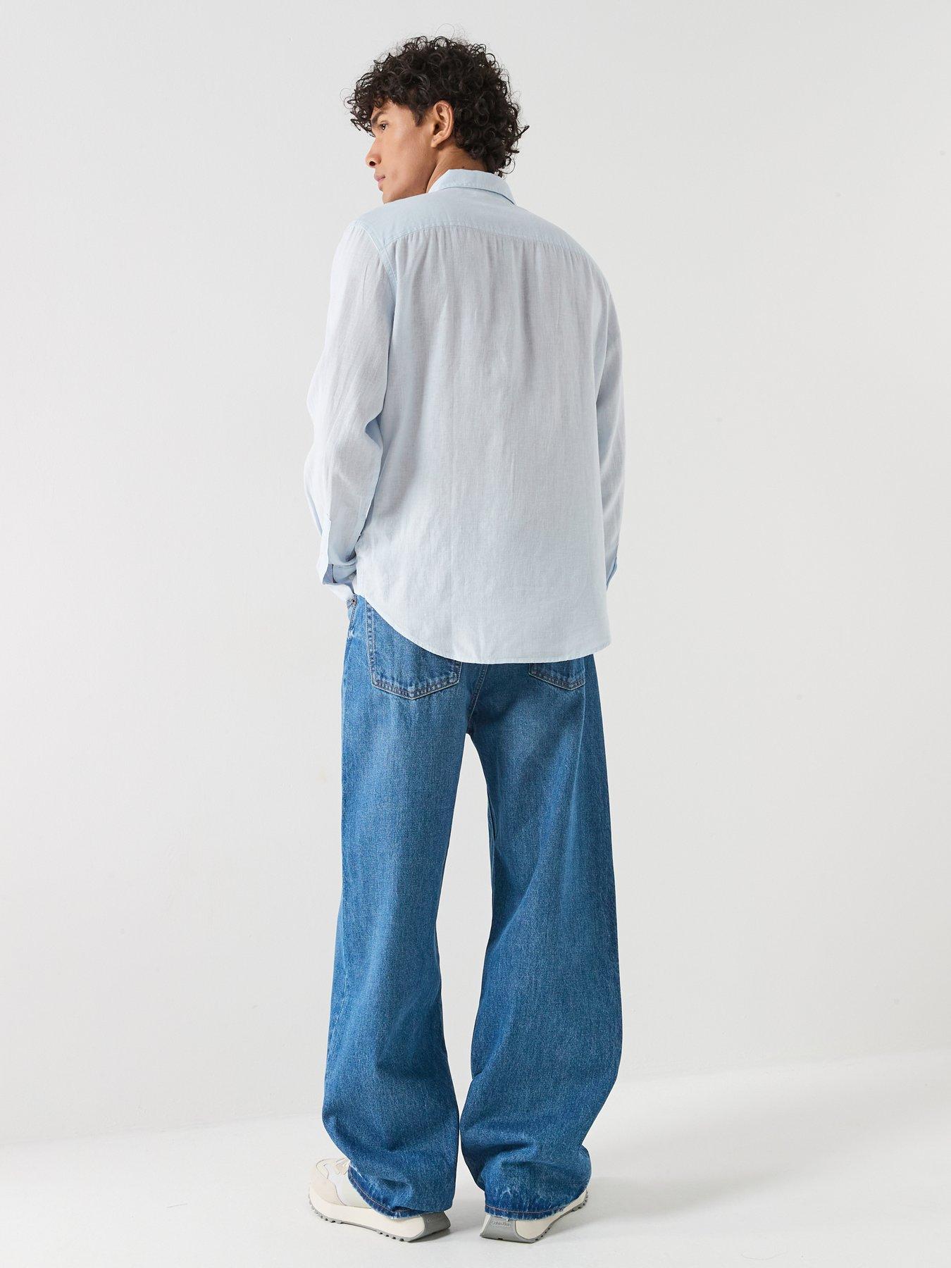 Calvin Klein Jeans Casual Linen Shirt - Plein Air - Blue | Very