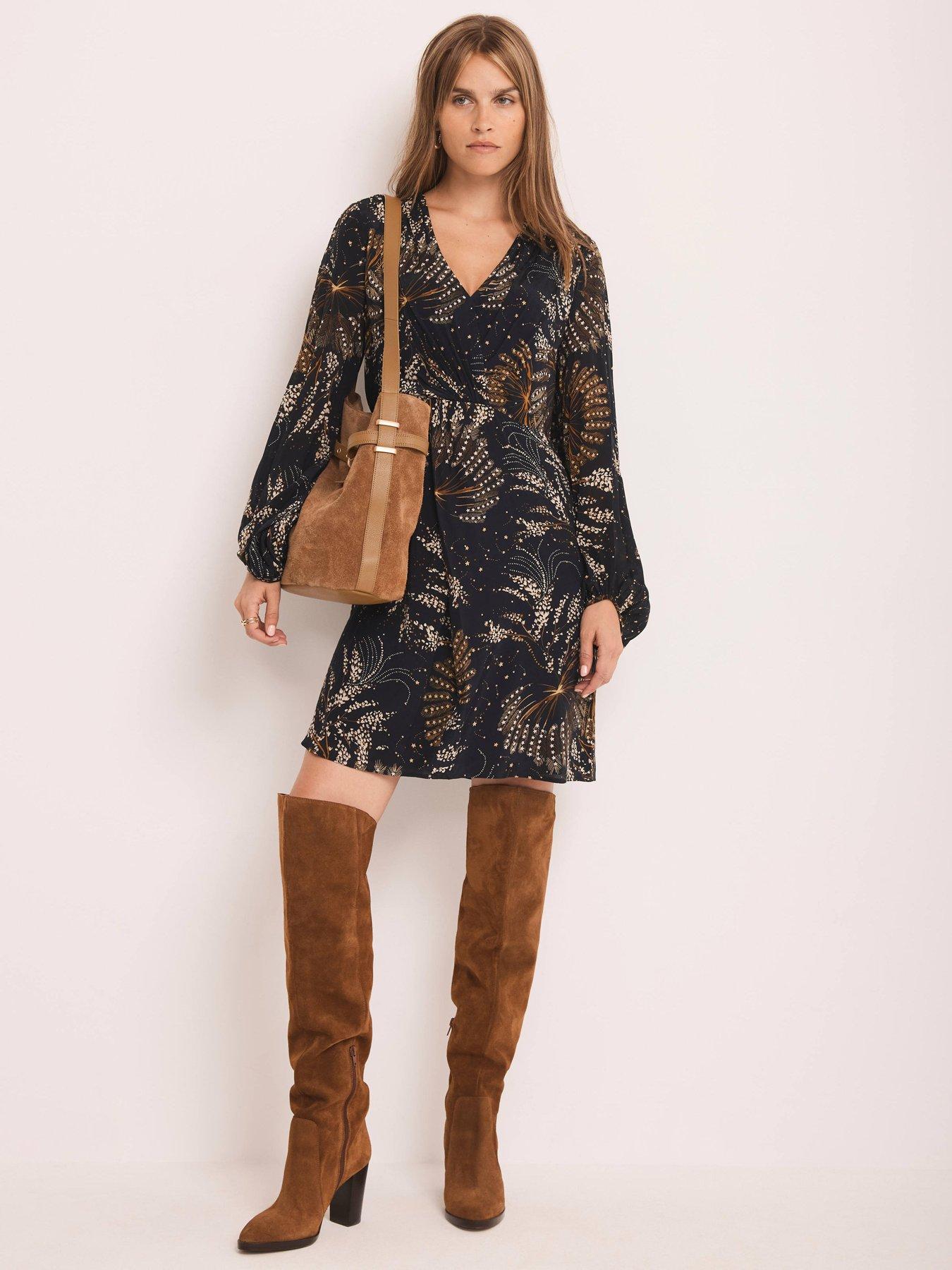 Mint Velvet Constellation Print Mini Dress - Black | Very