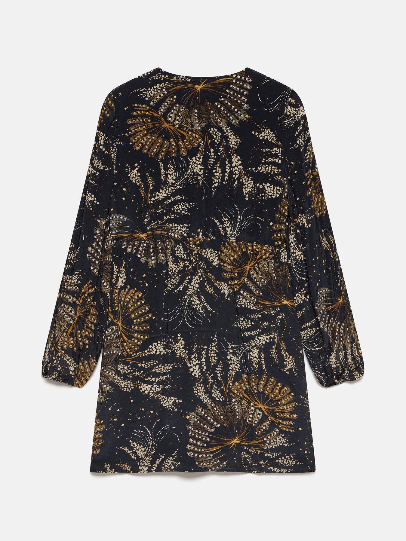 Mint Velvet Constellation Print Mini Dress - Black | Very