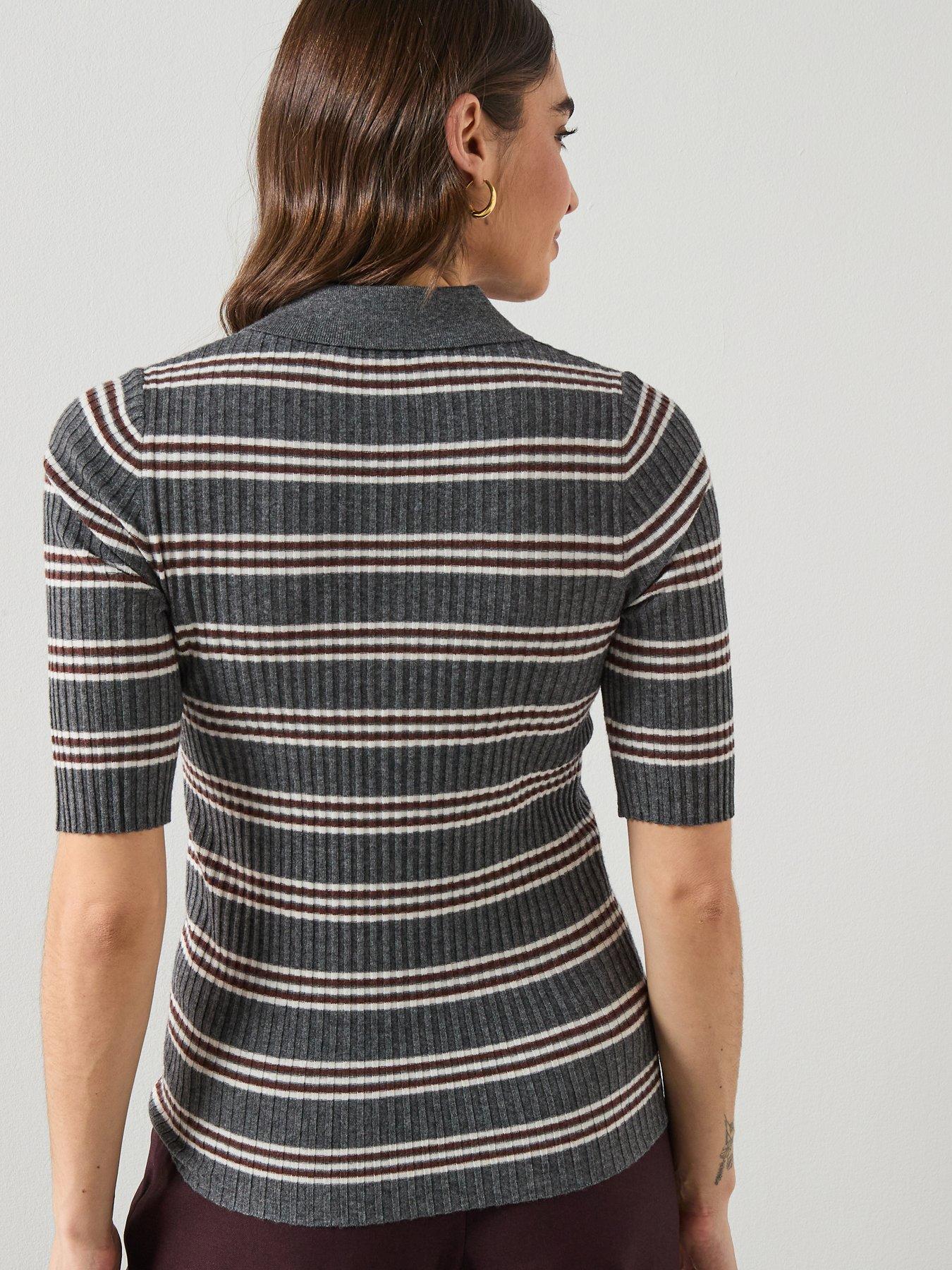 Mango Striped Ribbed-knit Sweater Grey | Very