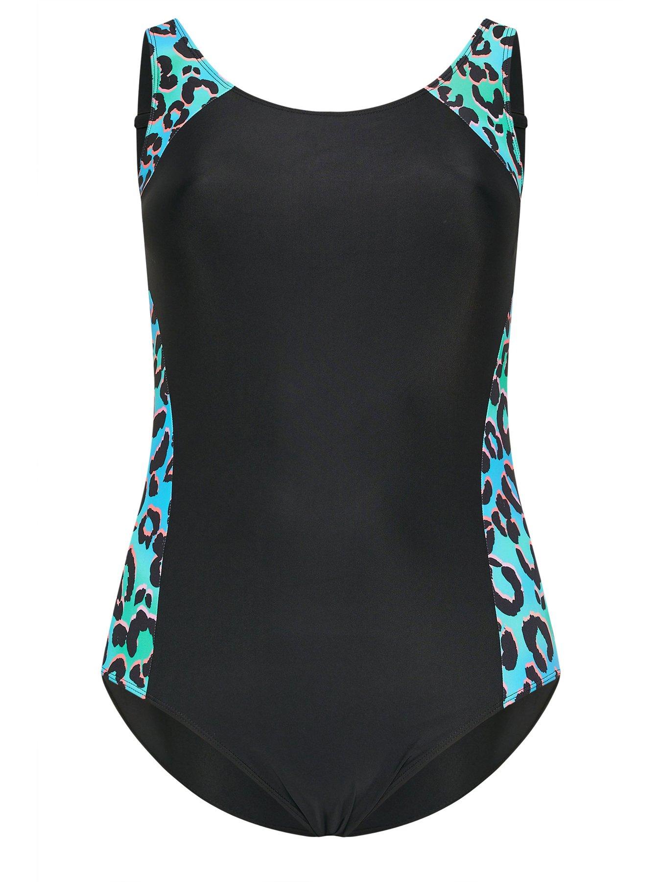 Yours Curve Leopard Ombre Active Swimsuit | Very