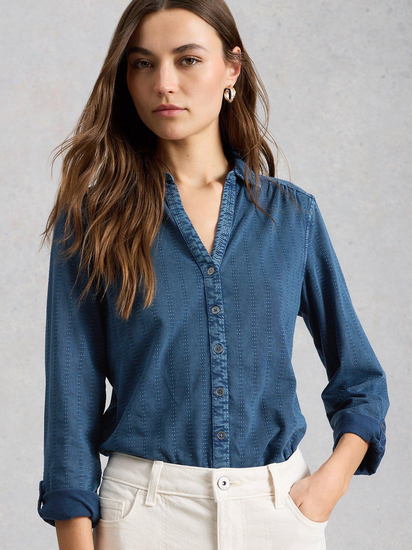 White Stuff Annie Indigo Jersey Shirt - Blue | Very