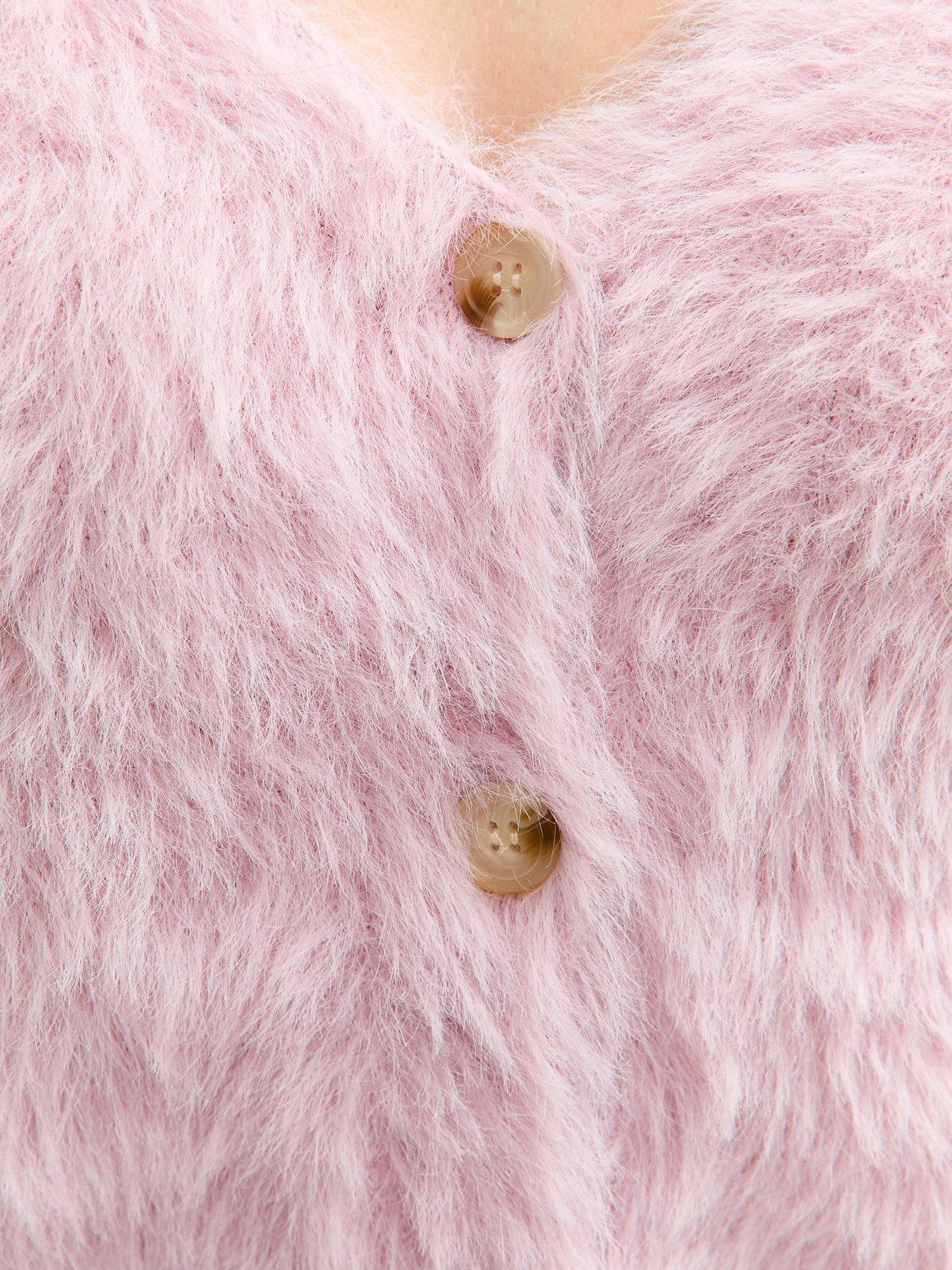 New Look Super Fluffy Button Up Cardigan - Light Pink | Very