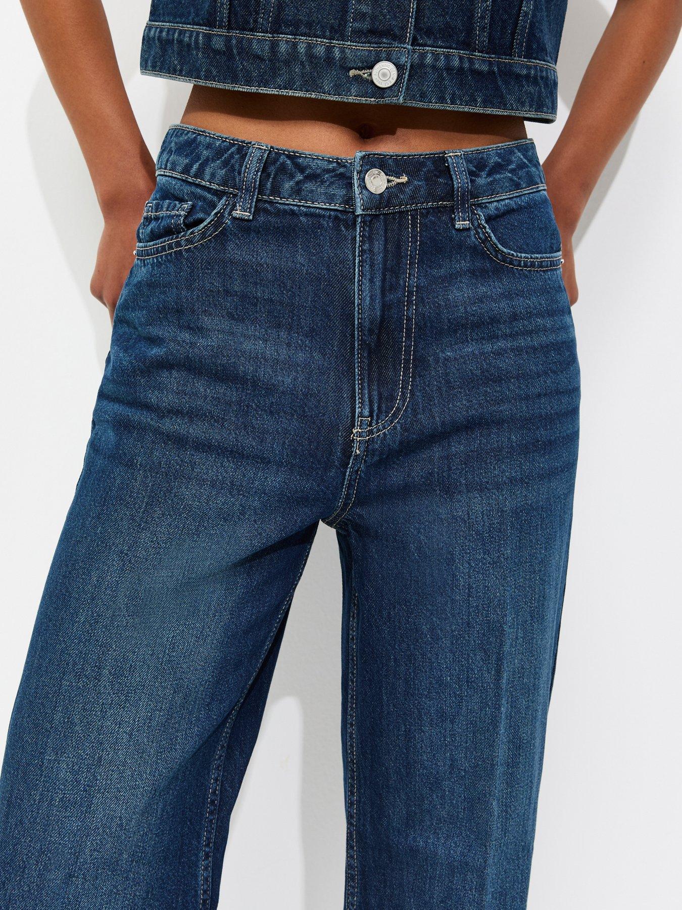 New Look Centre Crease Wide Leg Jeans - Blue | Very
