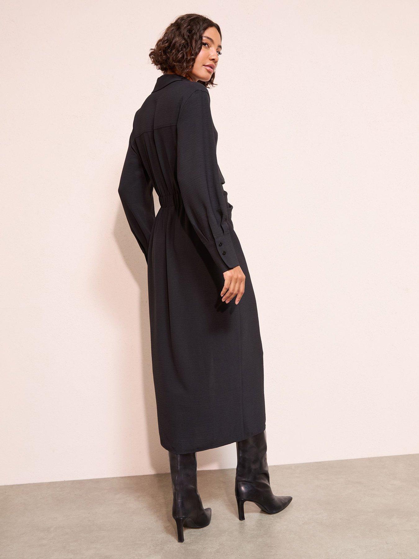 Friends Like These Side Button Midi Shirt Dress - Black | Very