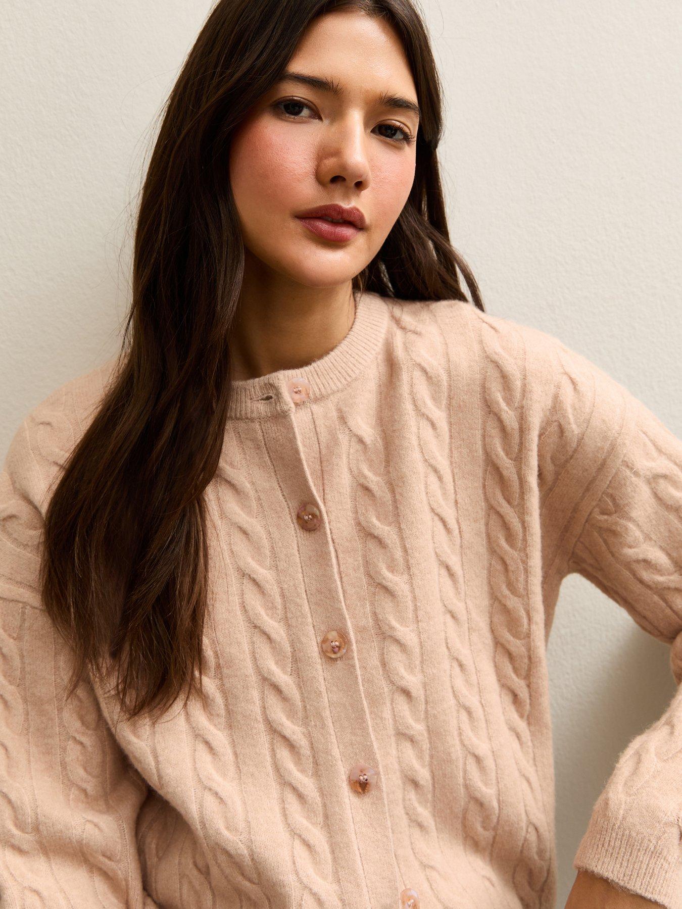 New Look Cable Knit Cardigan - Light Pink | Very