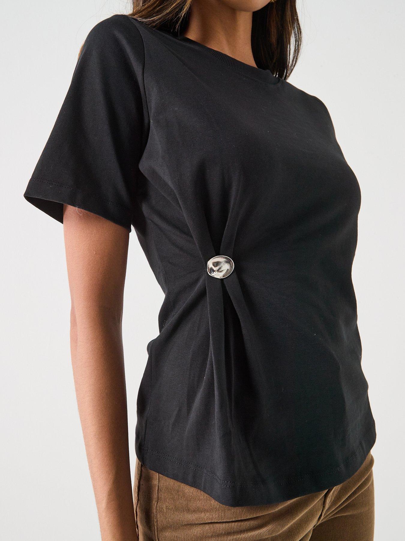 Only Marie Button Detail Top - Black | Very