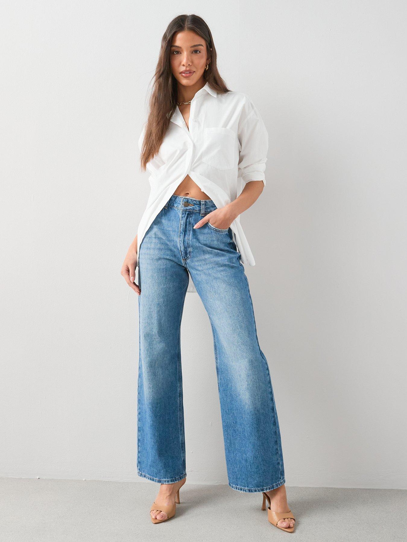 The Very Collection Relaxed Straight Fit Jeans - Mid Wash | Very