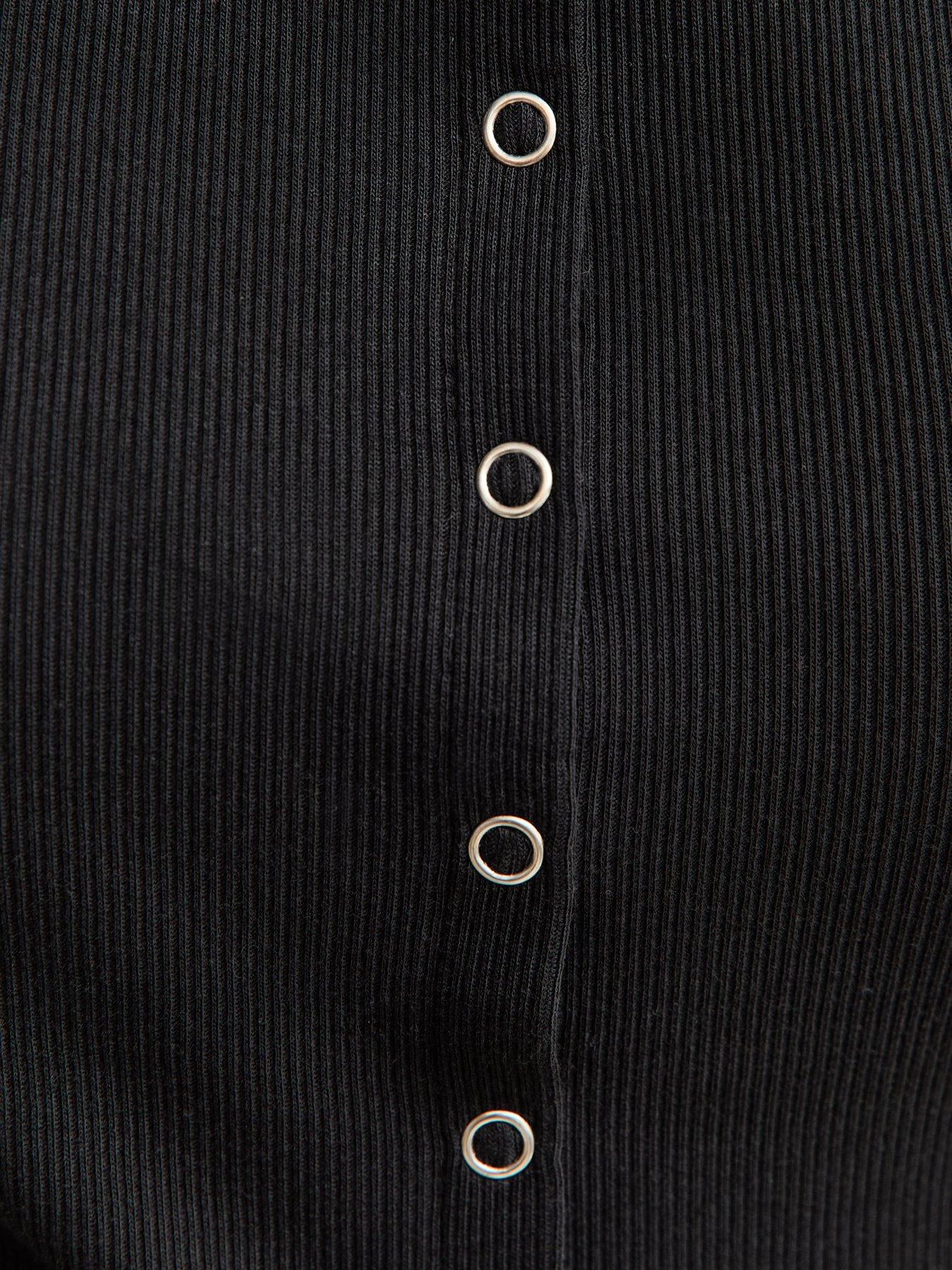 New Look Popper Through Top - Black | Very