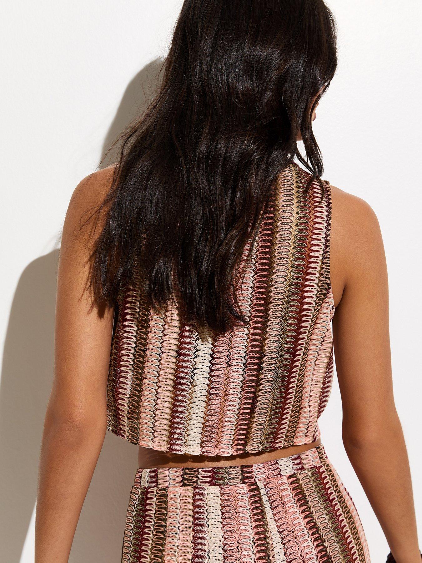 New Look Crochet Patterned Beach Top - Pink | Very