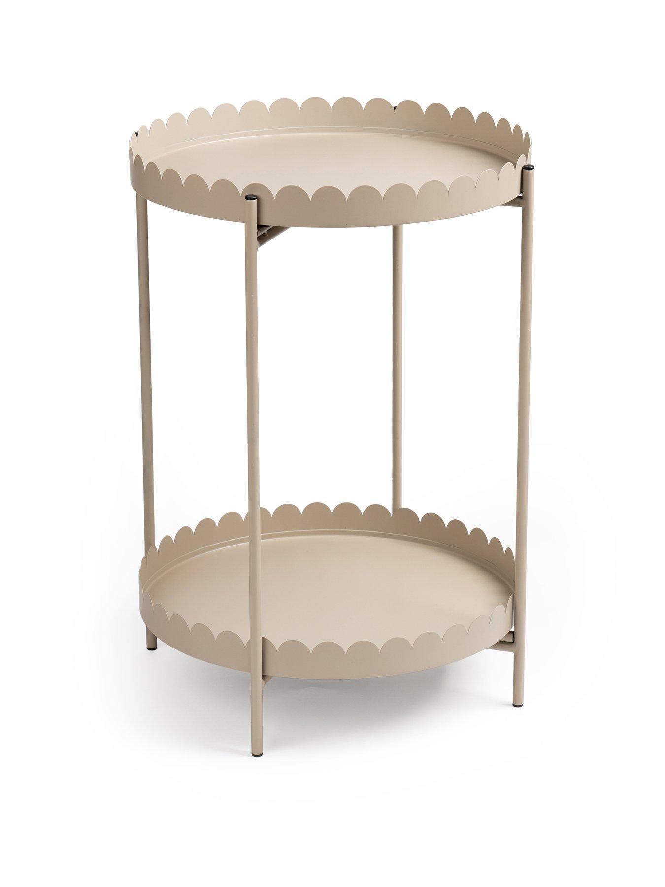 Scottish Everlastings Round Scallop Table - Beige | Very