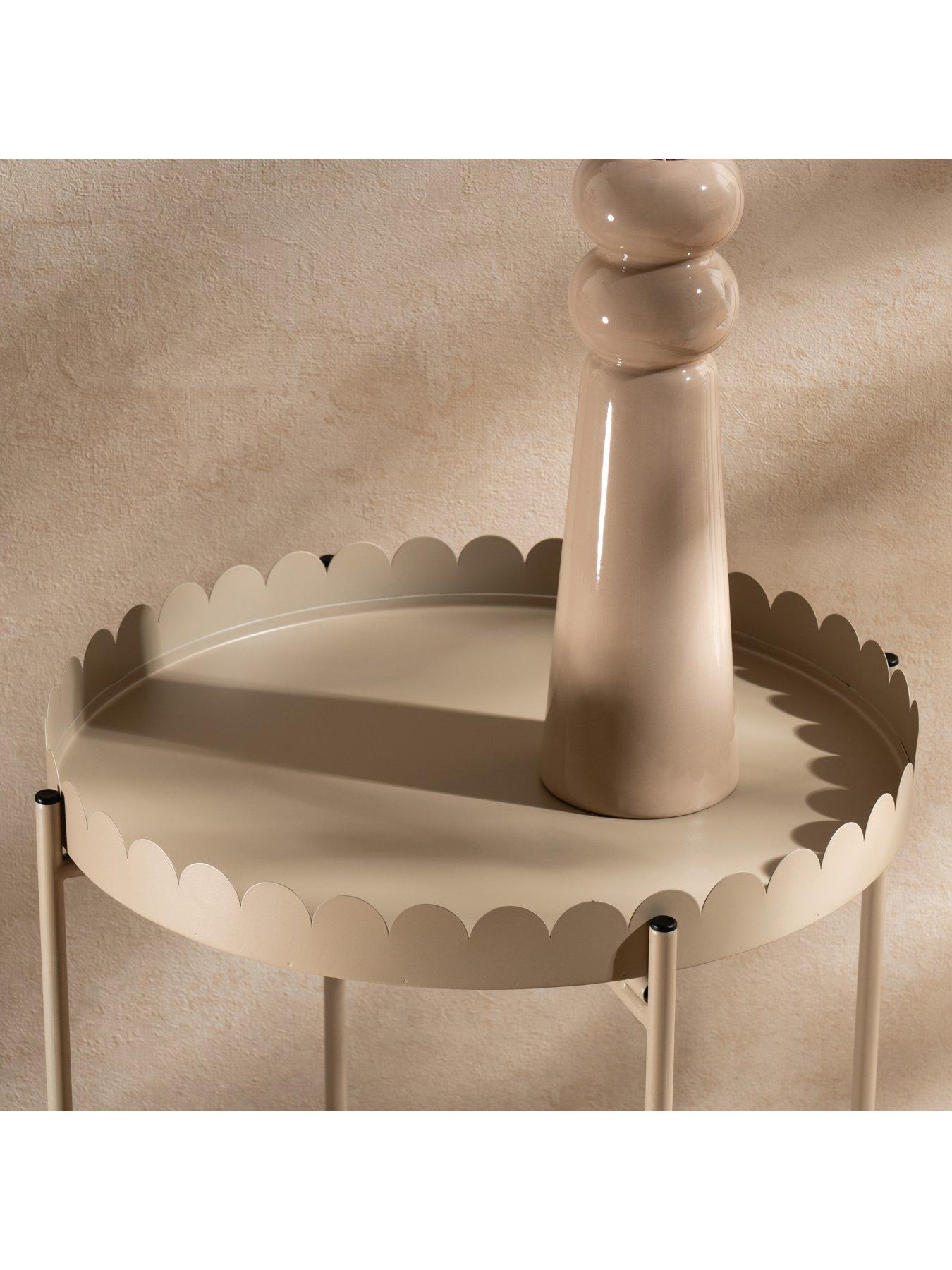 Scottish Everlastings Round Scallop Table - Beige | Very