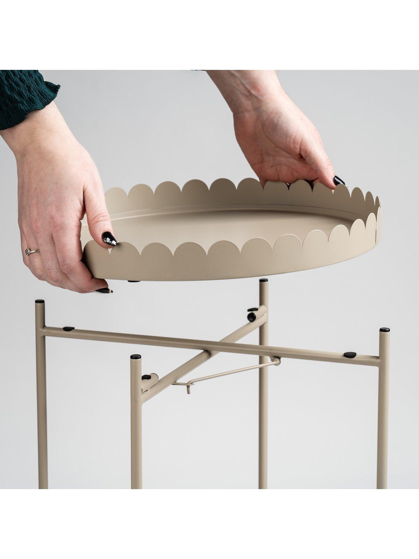 Scottish Everlastings Round Scallop Table - Beige | Very