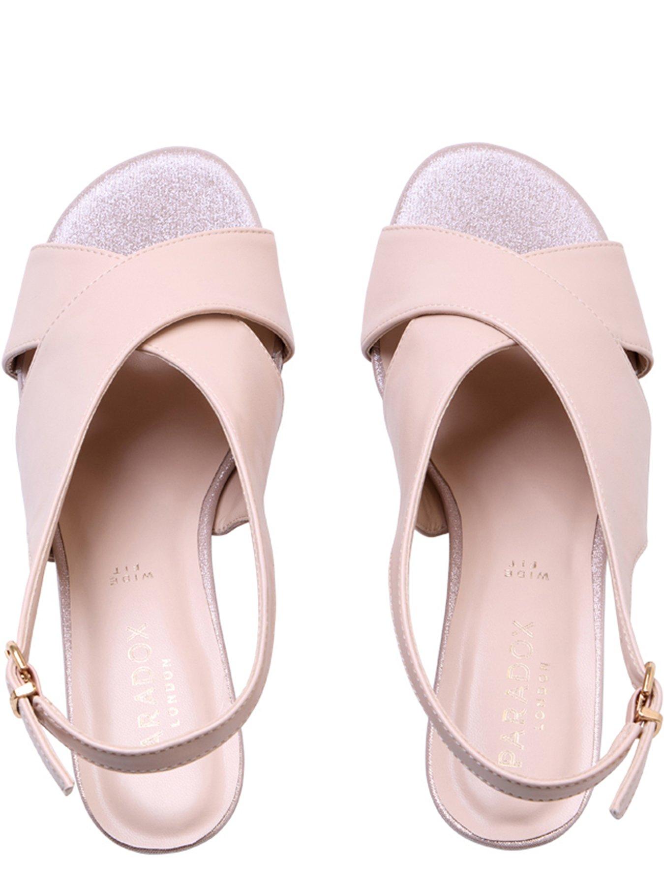 Paradox London Wide Fit Neroli Block Heel Sandal - Nude | Very