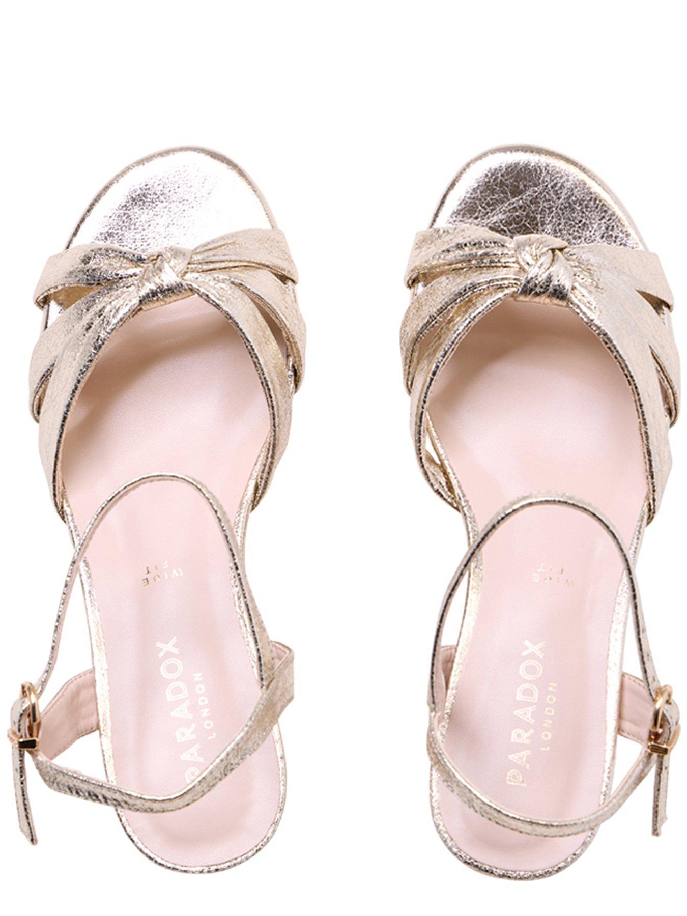 Paradox London Wide Fit Janae Wedge Heel - Champagne | Very