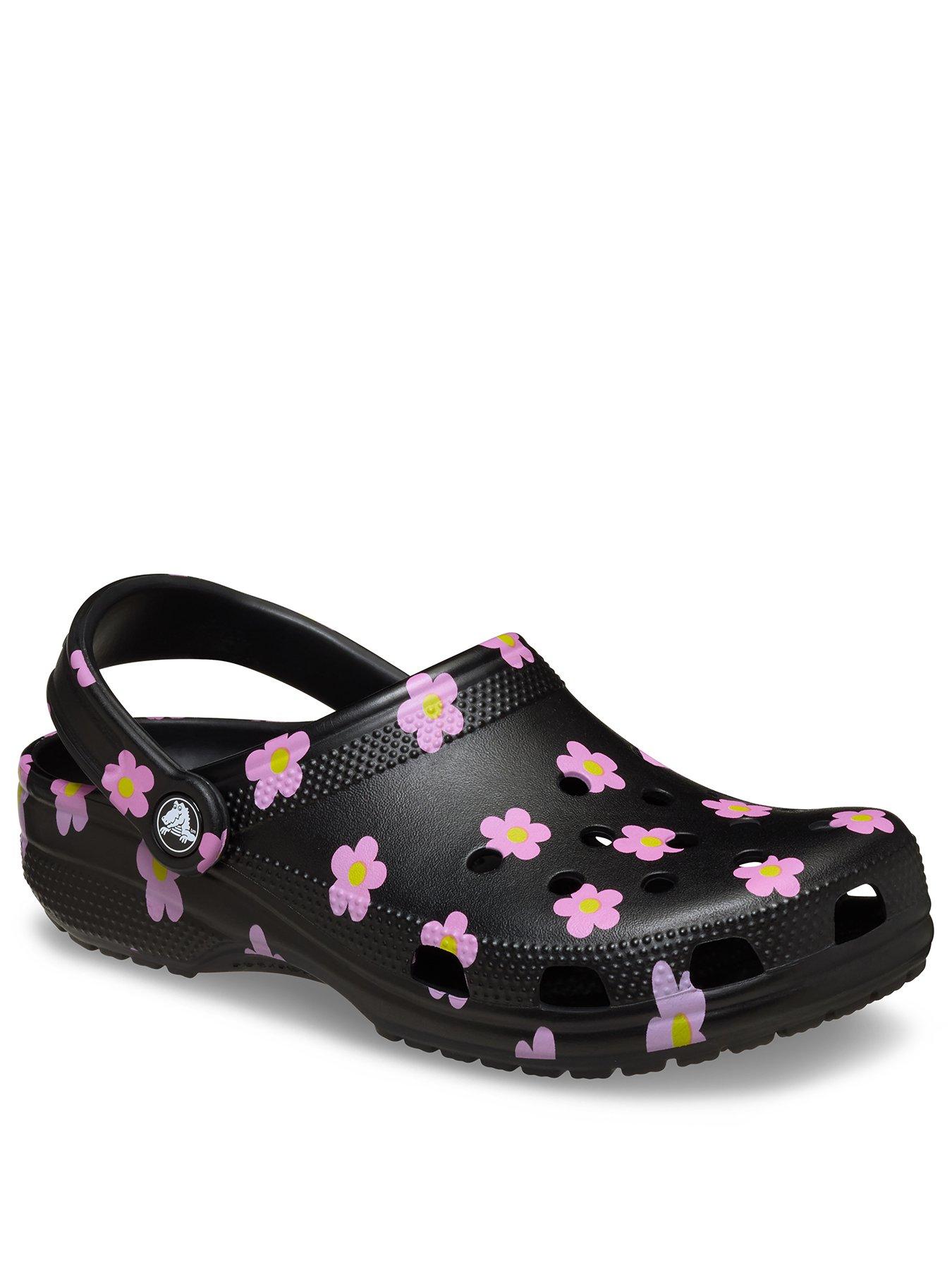 Crocs Toddler Classic Flower Clog - Black | Very