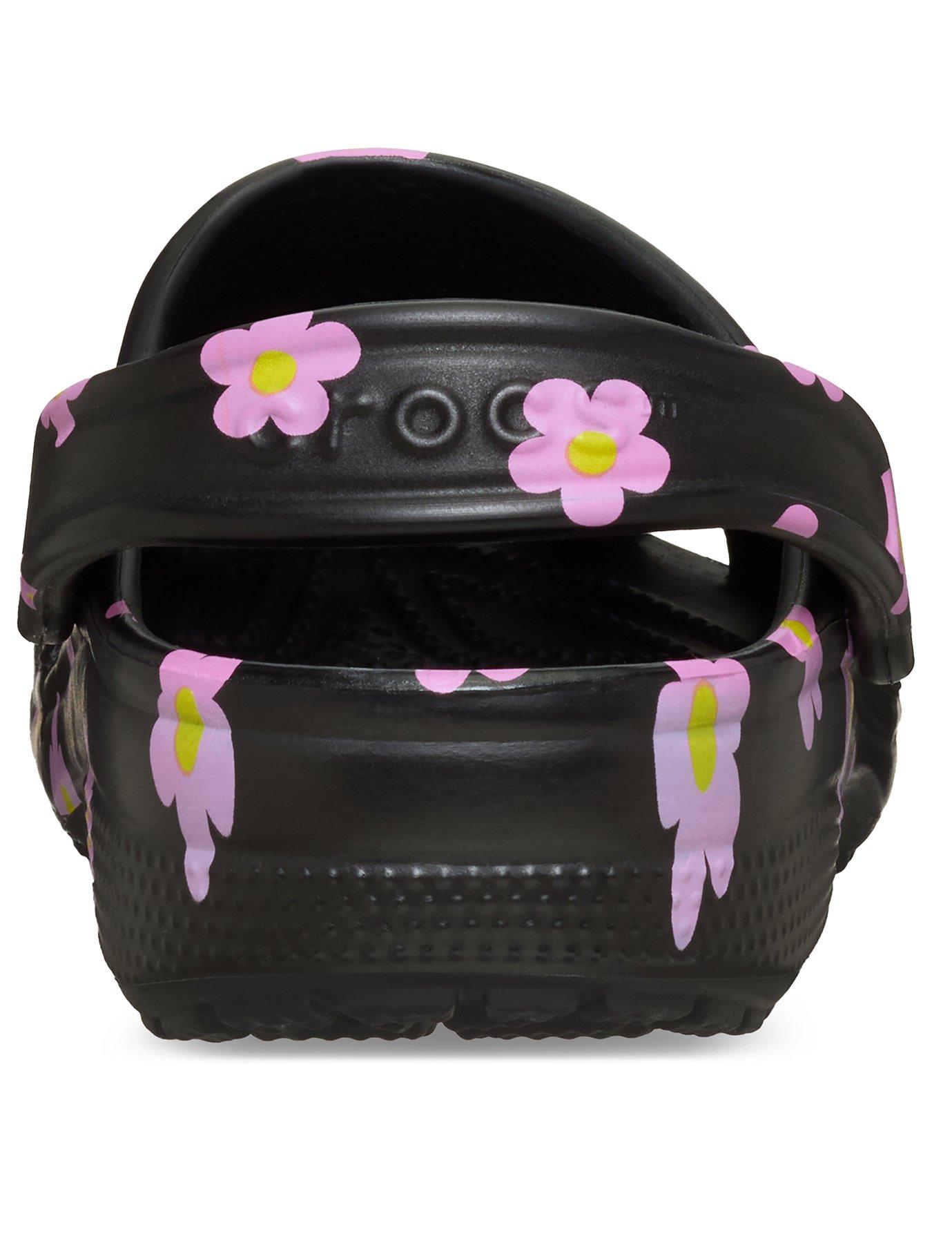 Crocs Toddler Classic Flower Clog - Black | Very