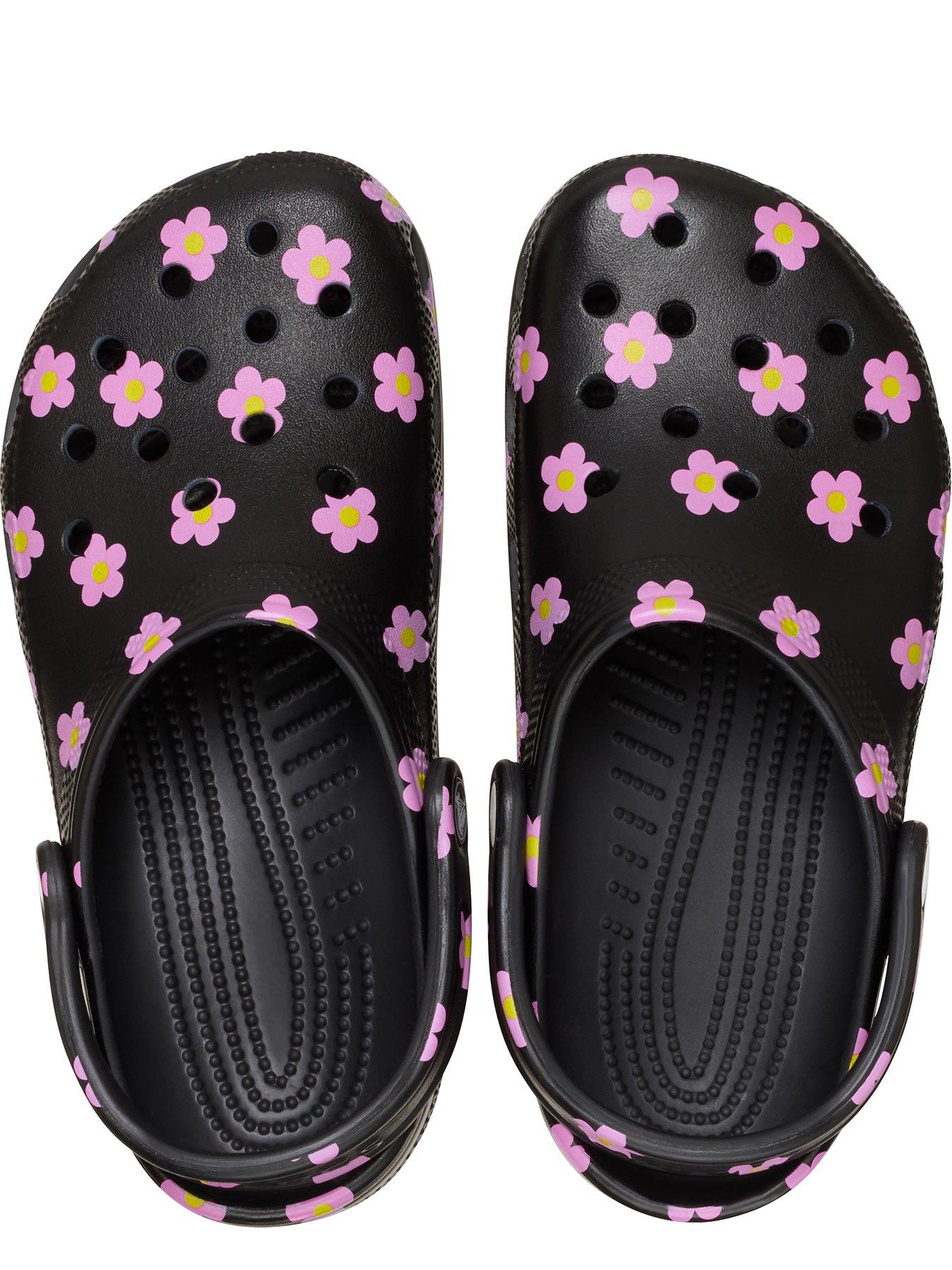 Crocs Toddler Classic Flower Clog - Black | Very