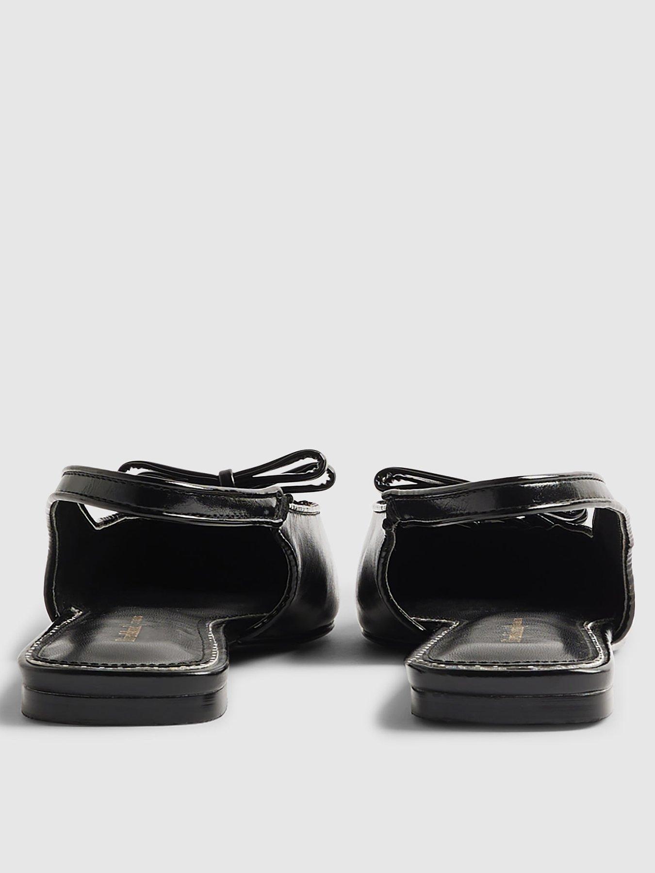 River Island Double Bow Sling Bk Flat - Black | Very
