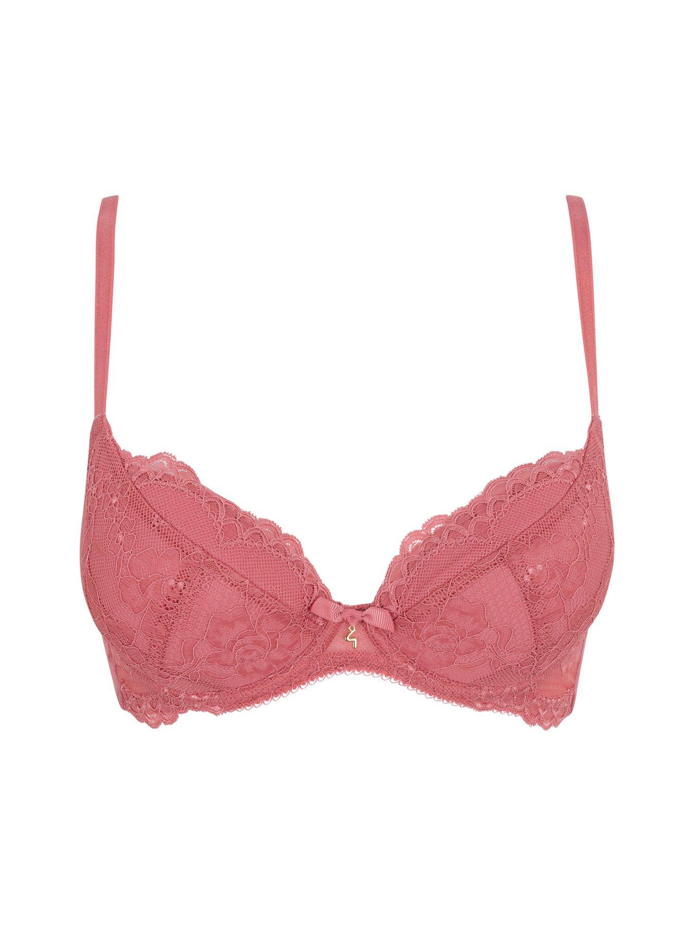 Gossard Superboost Lace Padded Plunge Bra - Mauve Pink | Very