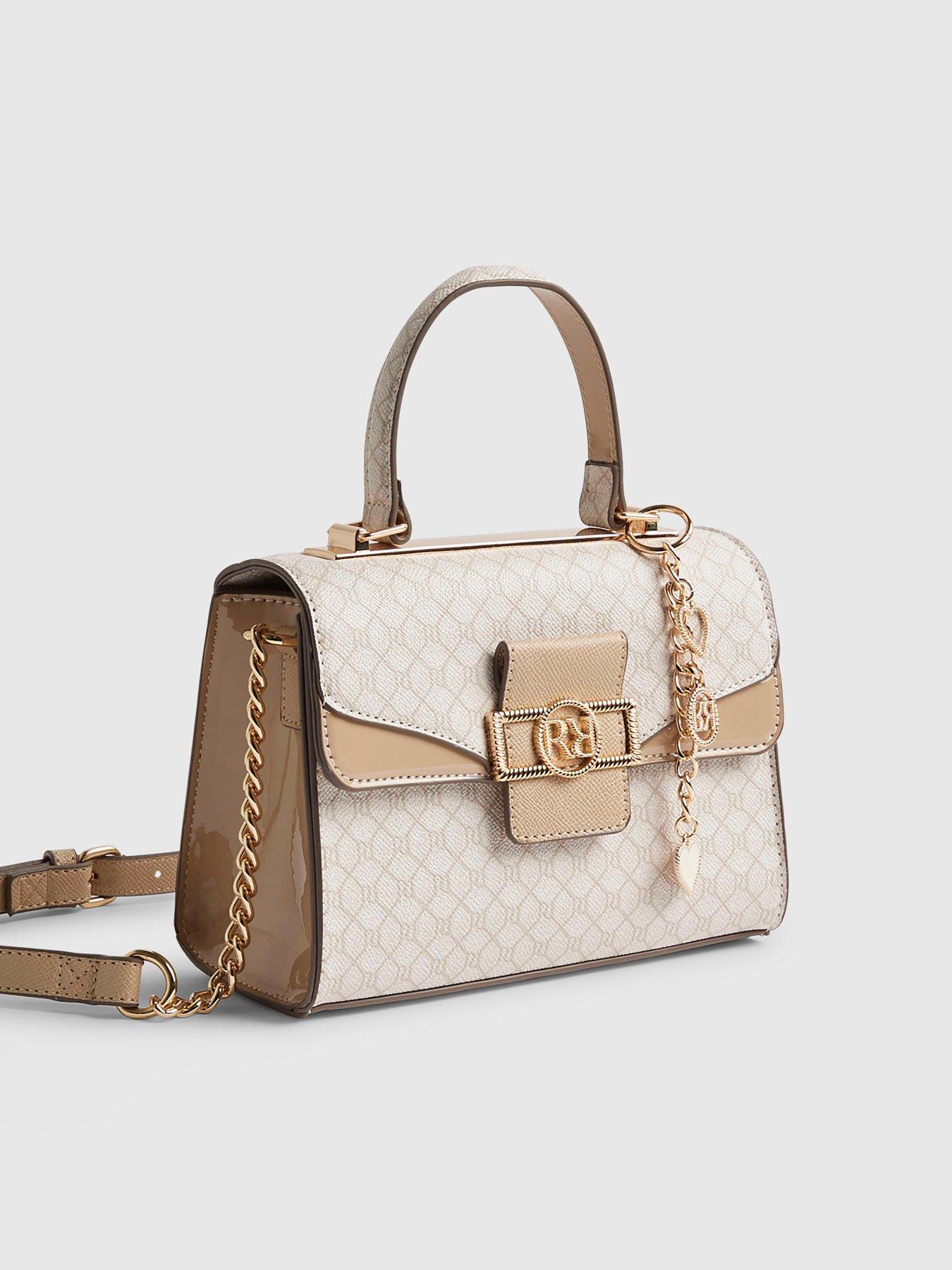 River Island Monogram Panelled Mini Tote Bag - Beige | Very